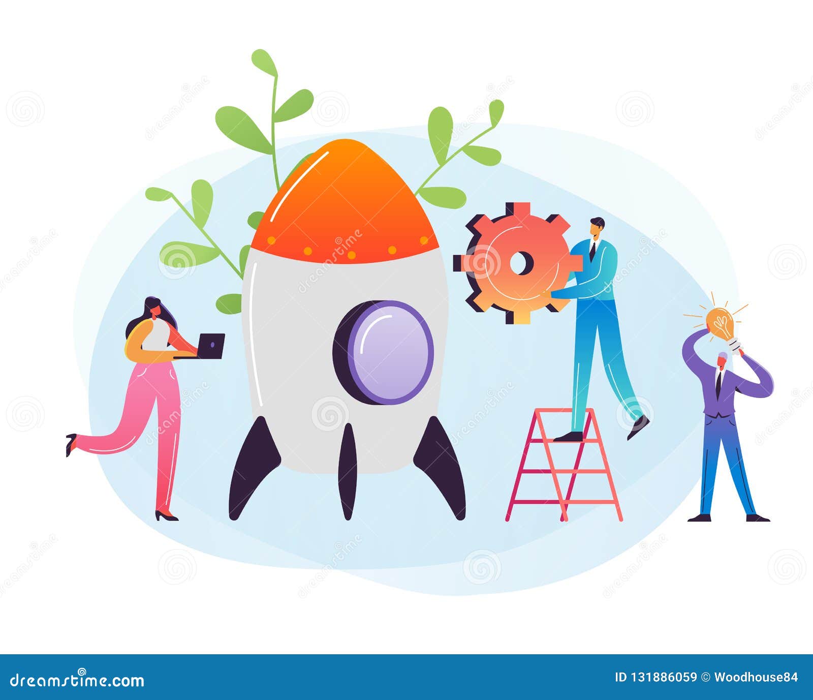 Startup Business Project Innovation Concept. Business Characters ...