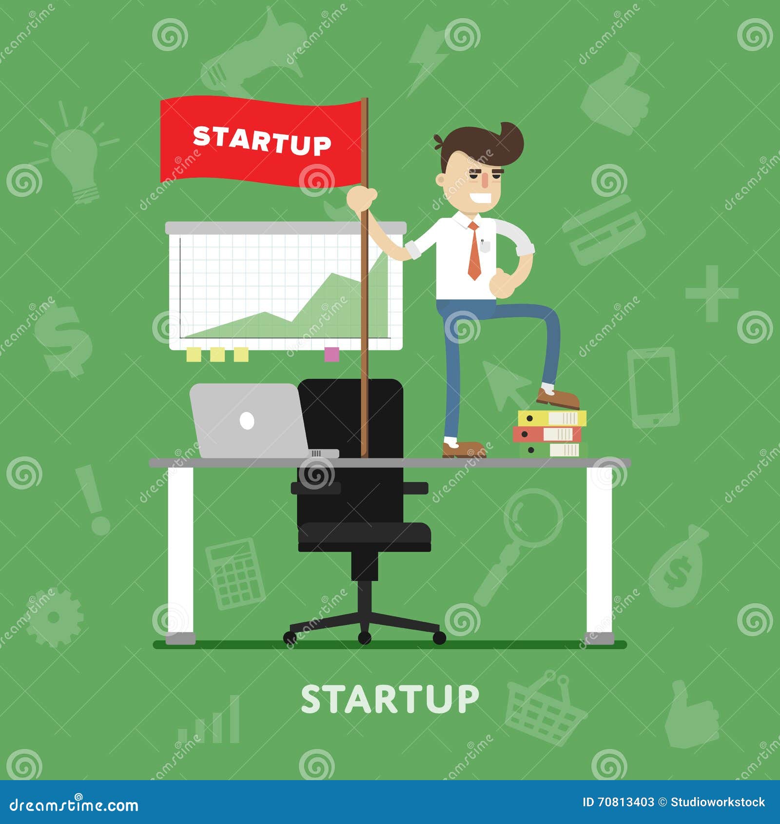 Startup Business Project Process Vector Flat Stock Vector ...