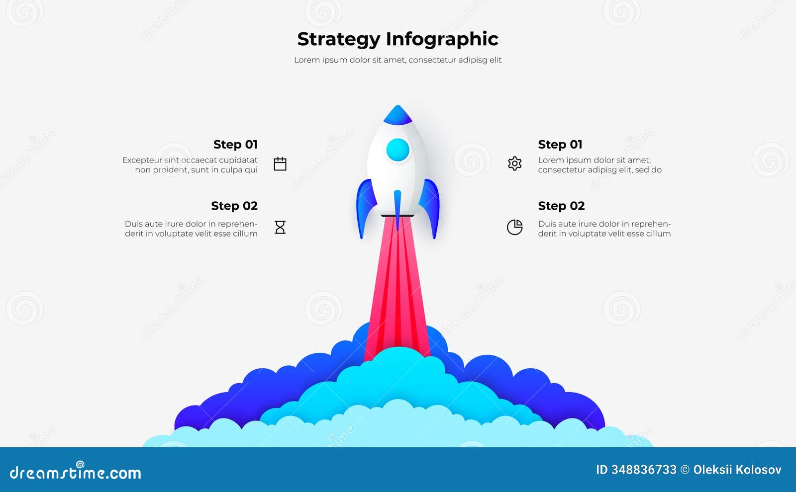 Startup Business Project Strategy Planning Infographic Showing Rocket ...