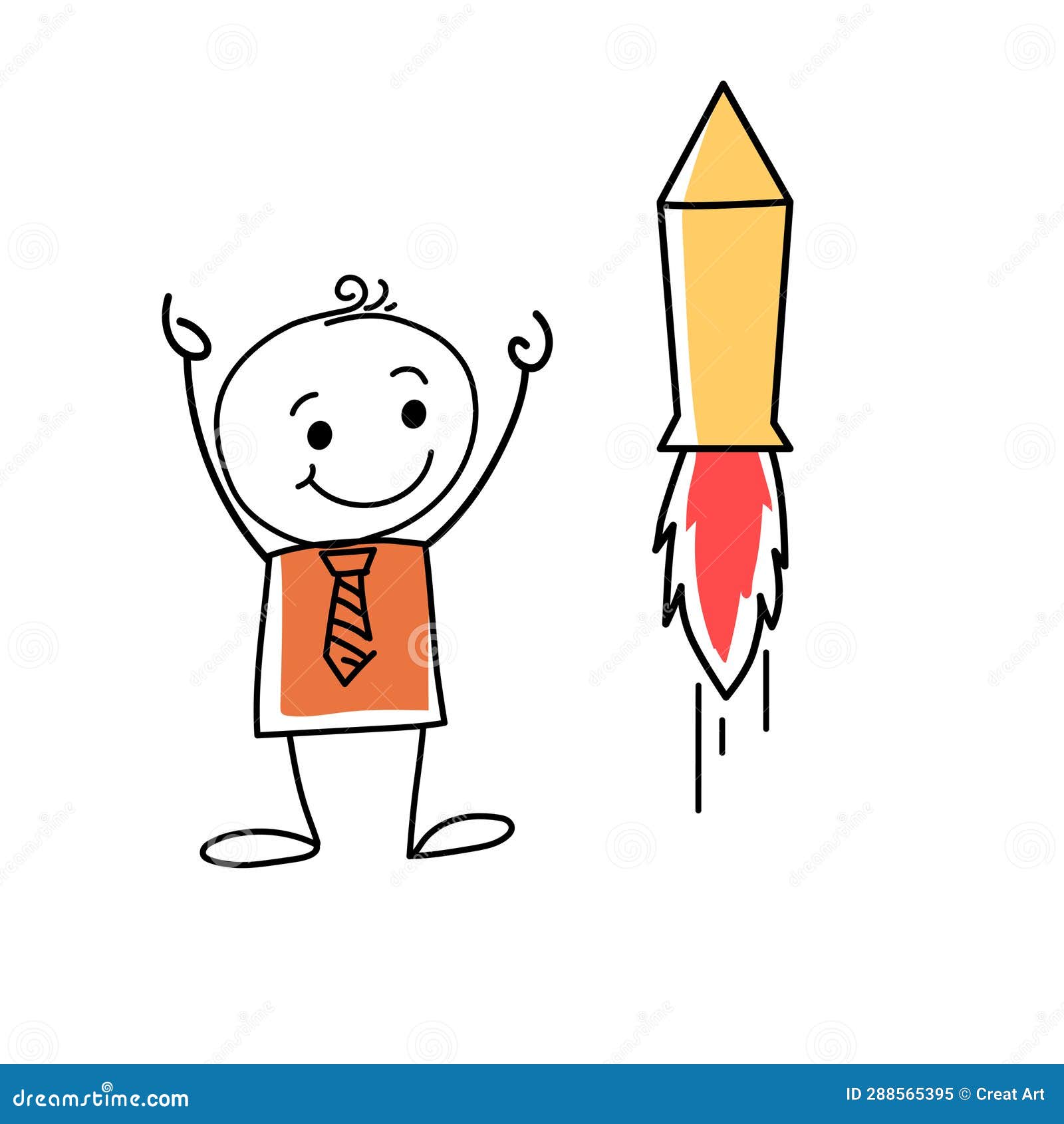 Startup Business Stickfigure Illustration Stock Vector - Illustration ...