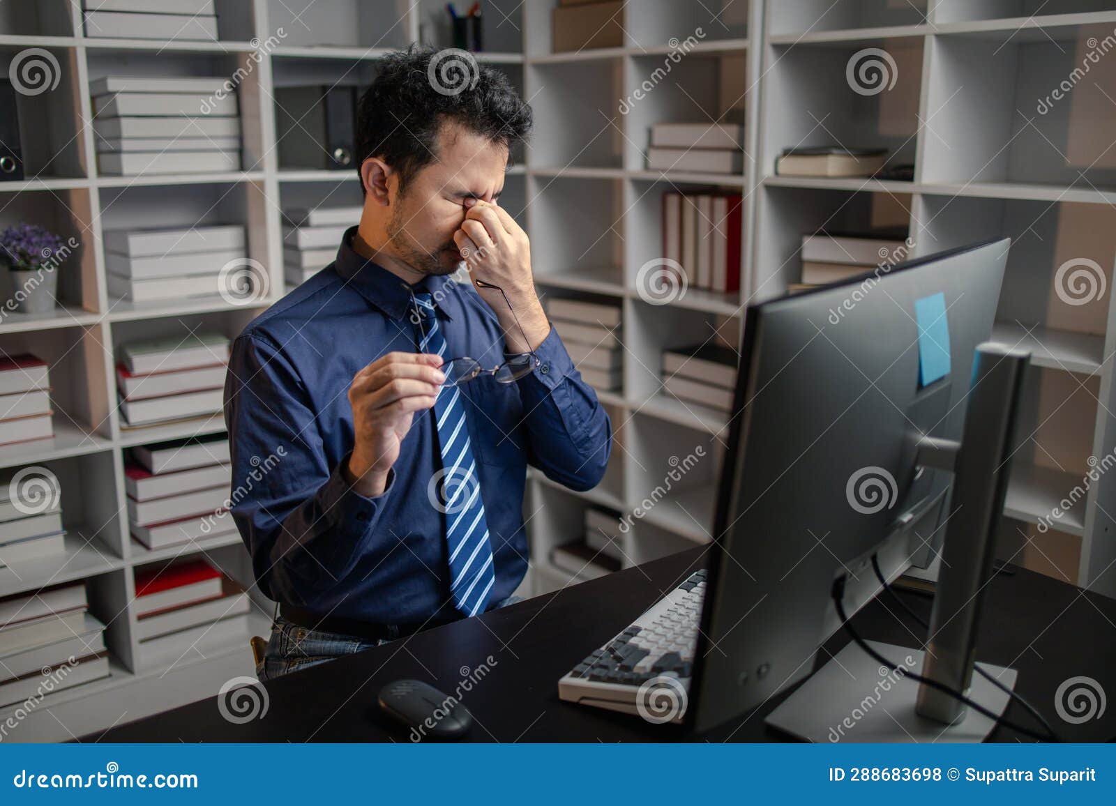 Startup Company Employees Work Overtime and Work Hard Causing Stress ...