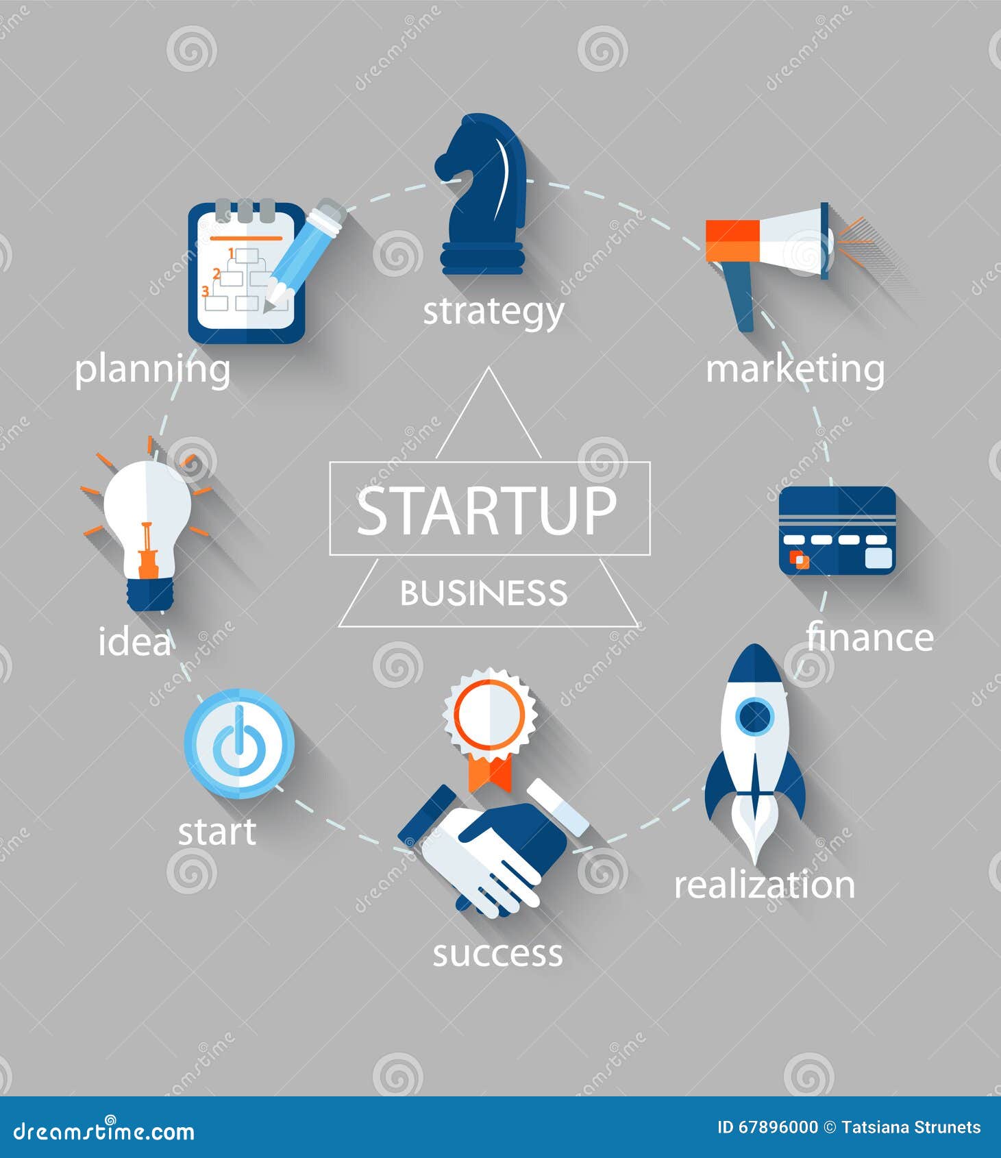 Startup concept, icons. stock vector. Illustration of idea - 67896000