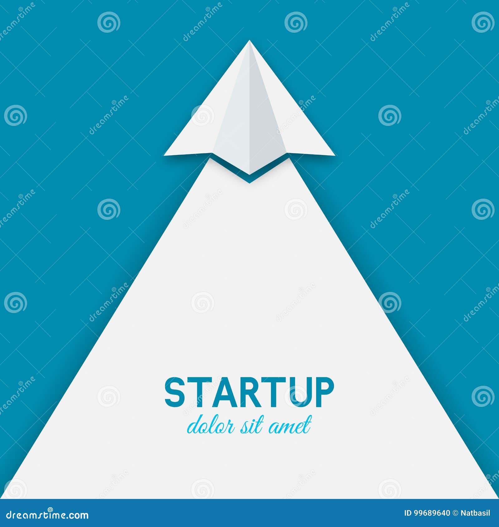 Startup Concept. Paper Airplane on Blue Background Stock Vector ...