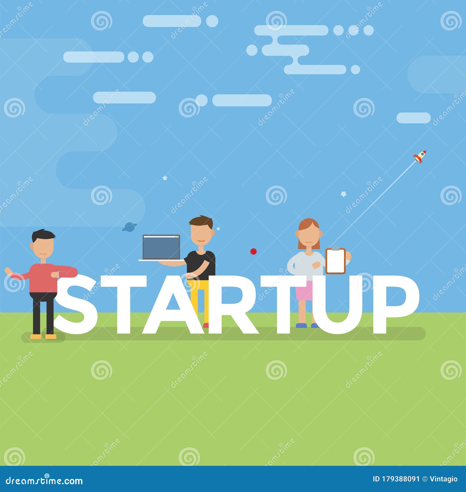 Startup Concept stock vector. Illustration of people - 179388091