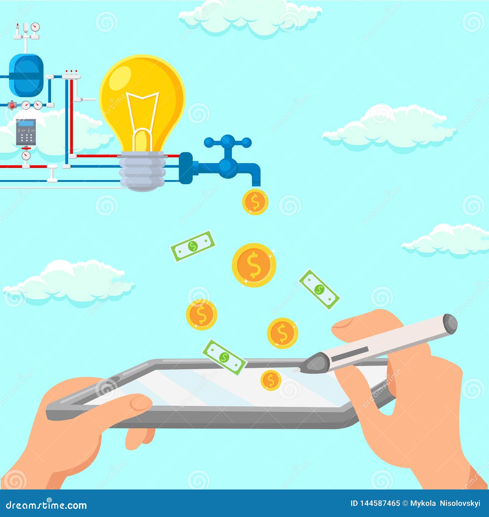 Startup Digital Monetization Scheme Illustration Stock Illustration ...