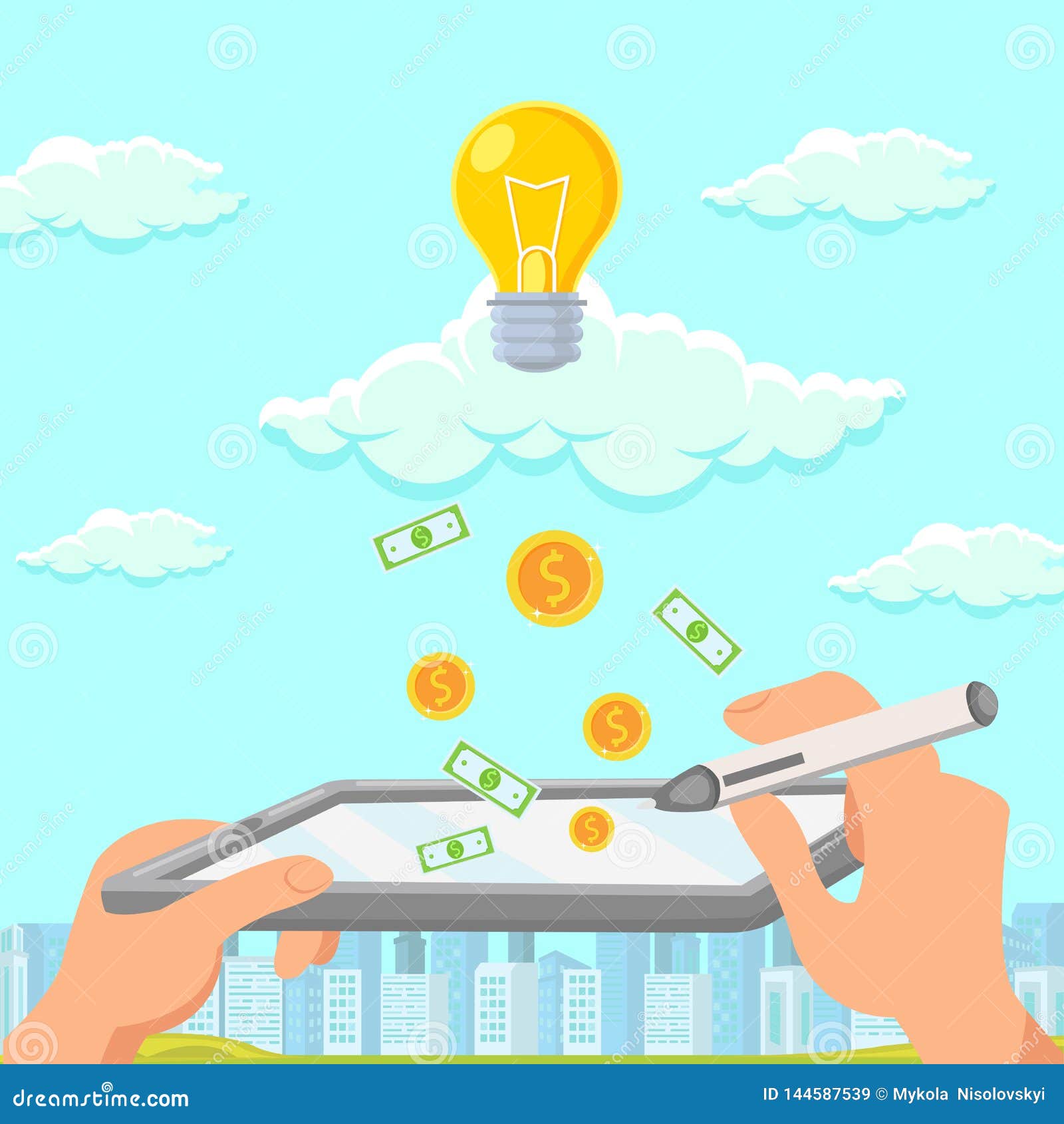 Startup Digital Monetization System Illustration Stock Vector ...