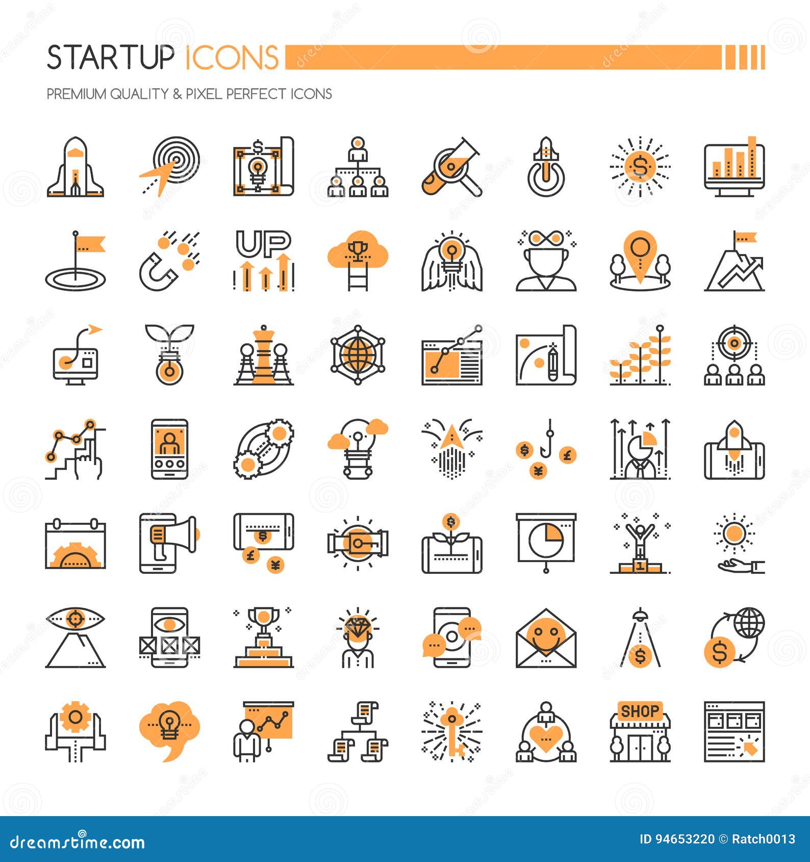 Startup Element Icons stock vector. Illustration of icon - 94653220