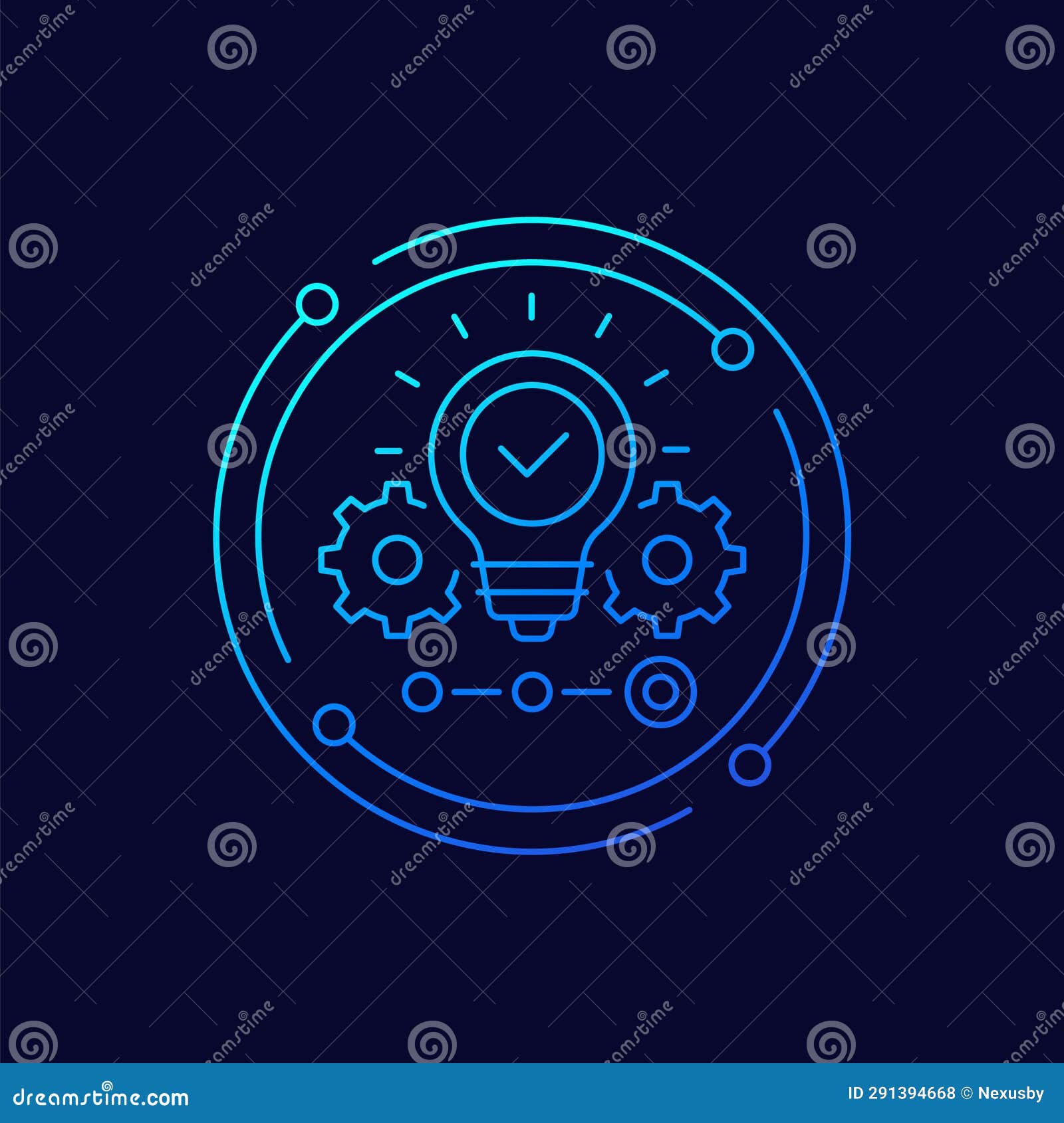 Startup and Entrepreneurship Icon with Light Bulb Stock Illustration ...