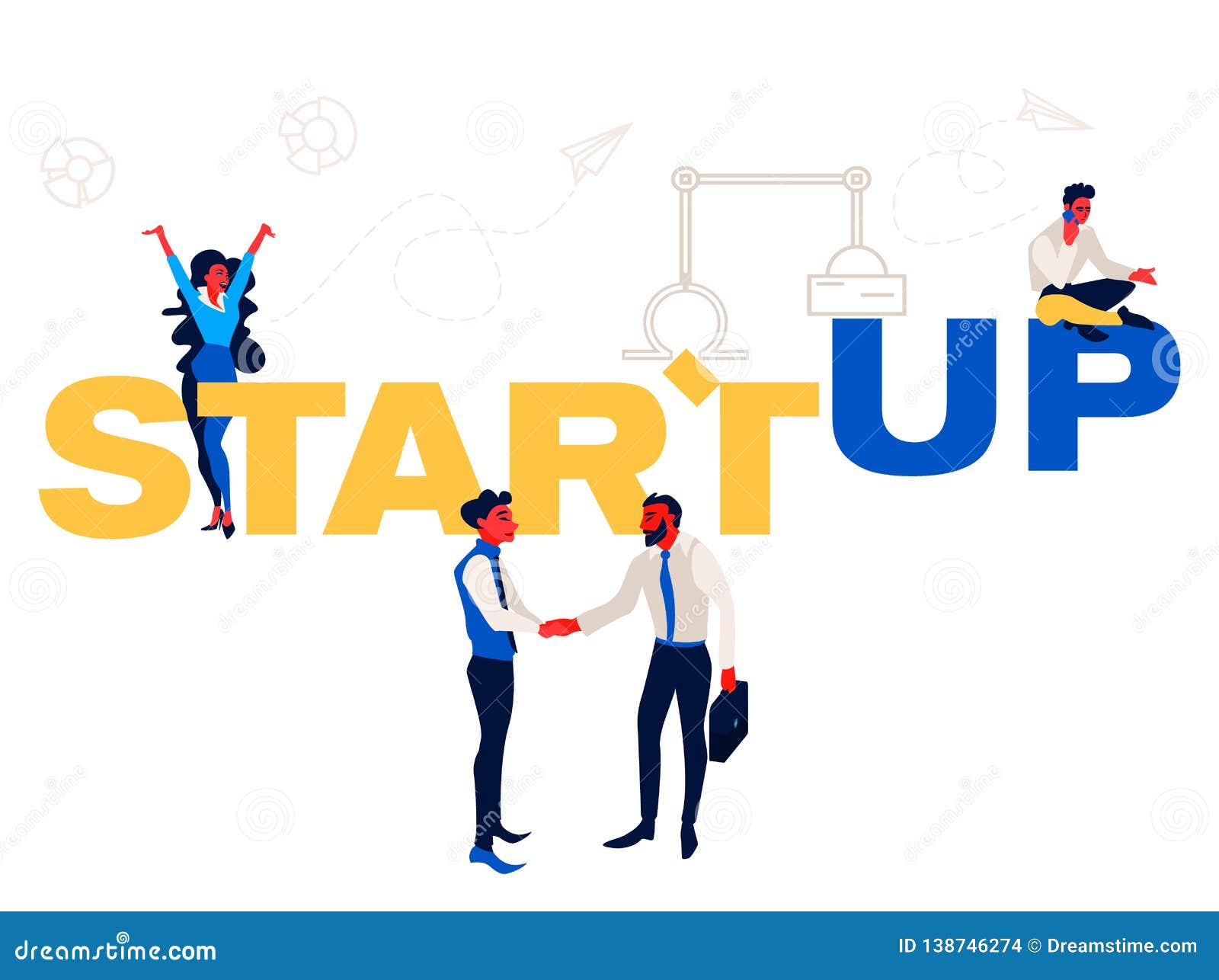 Startup - Flat Design Style Colorful Illustration on White Background ...