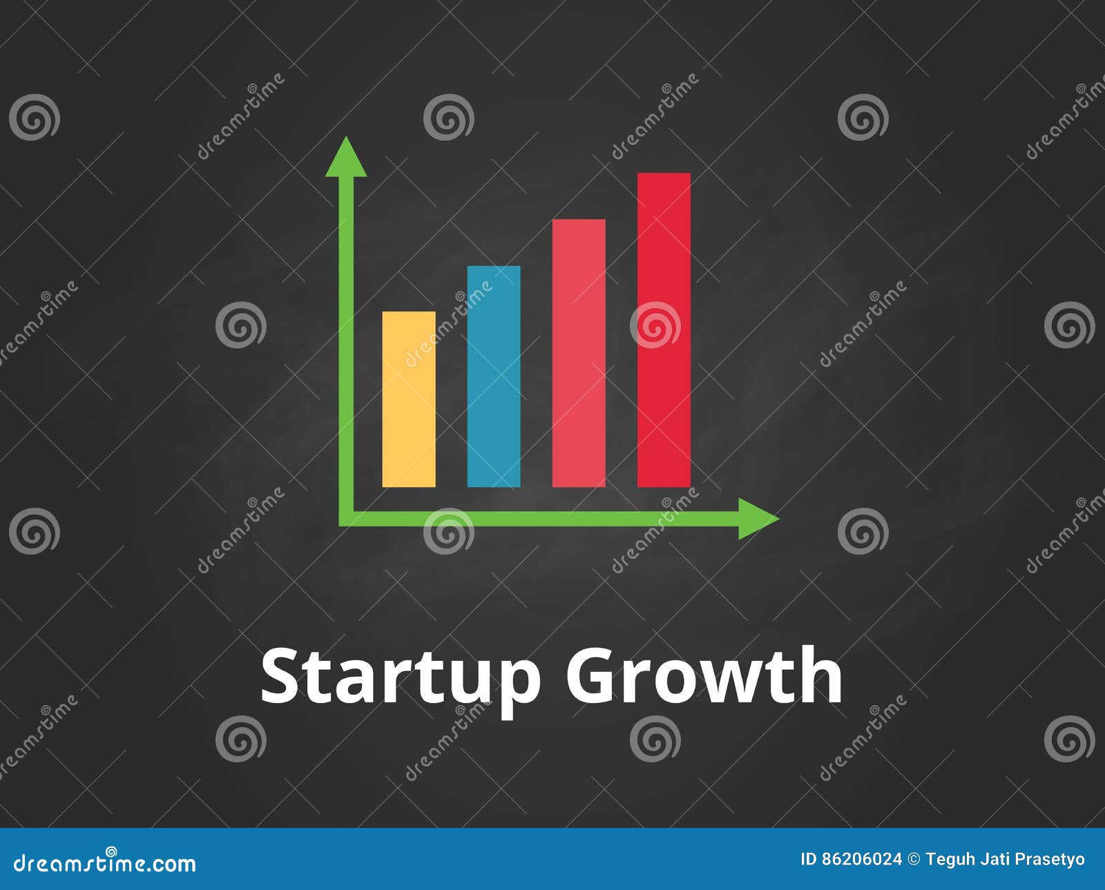 Startup Growth Chart Illustration with Colourful Bar, White Text and ...