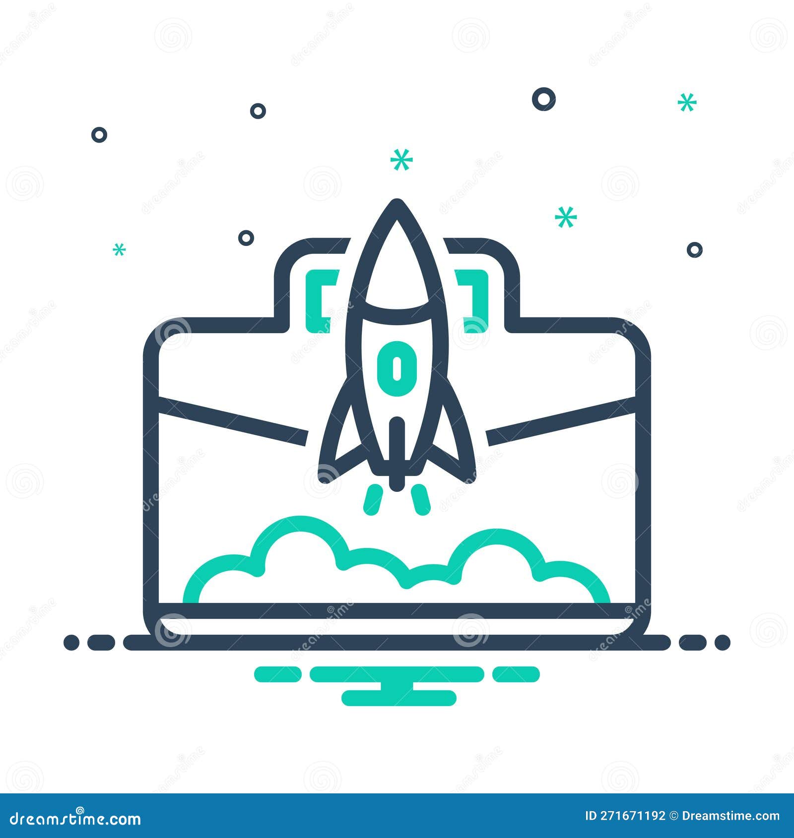 Mix Icon for Startup, Launch and Rocket Stock Illustration ...