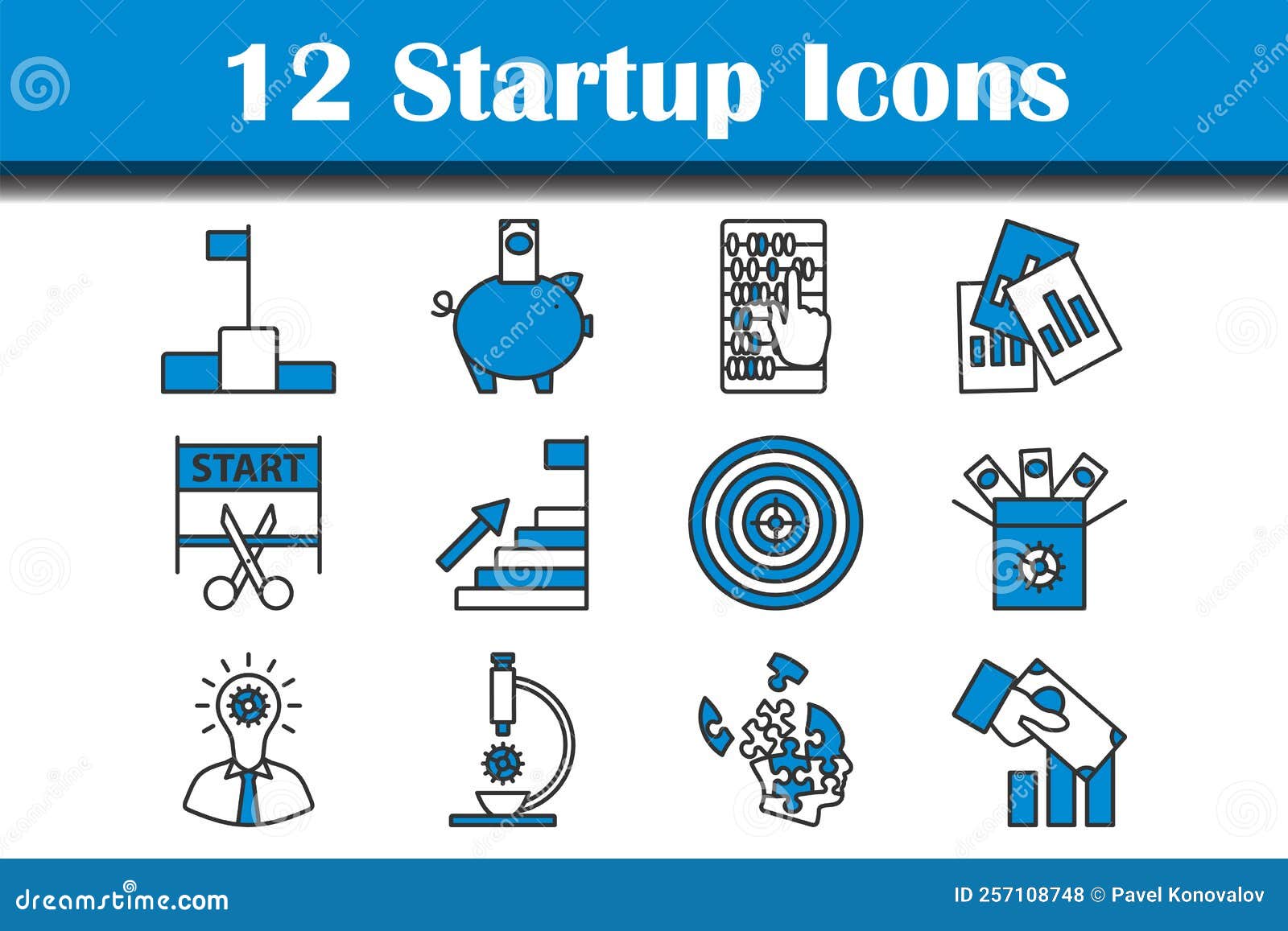 Startup Icon Set stock vector. Illustration of idea - 257108748