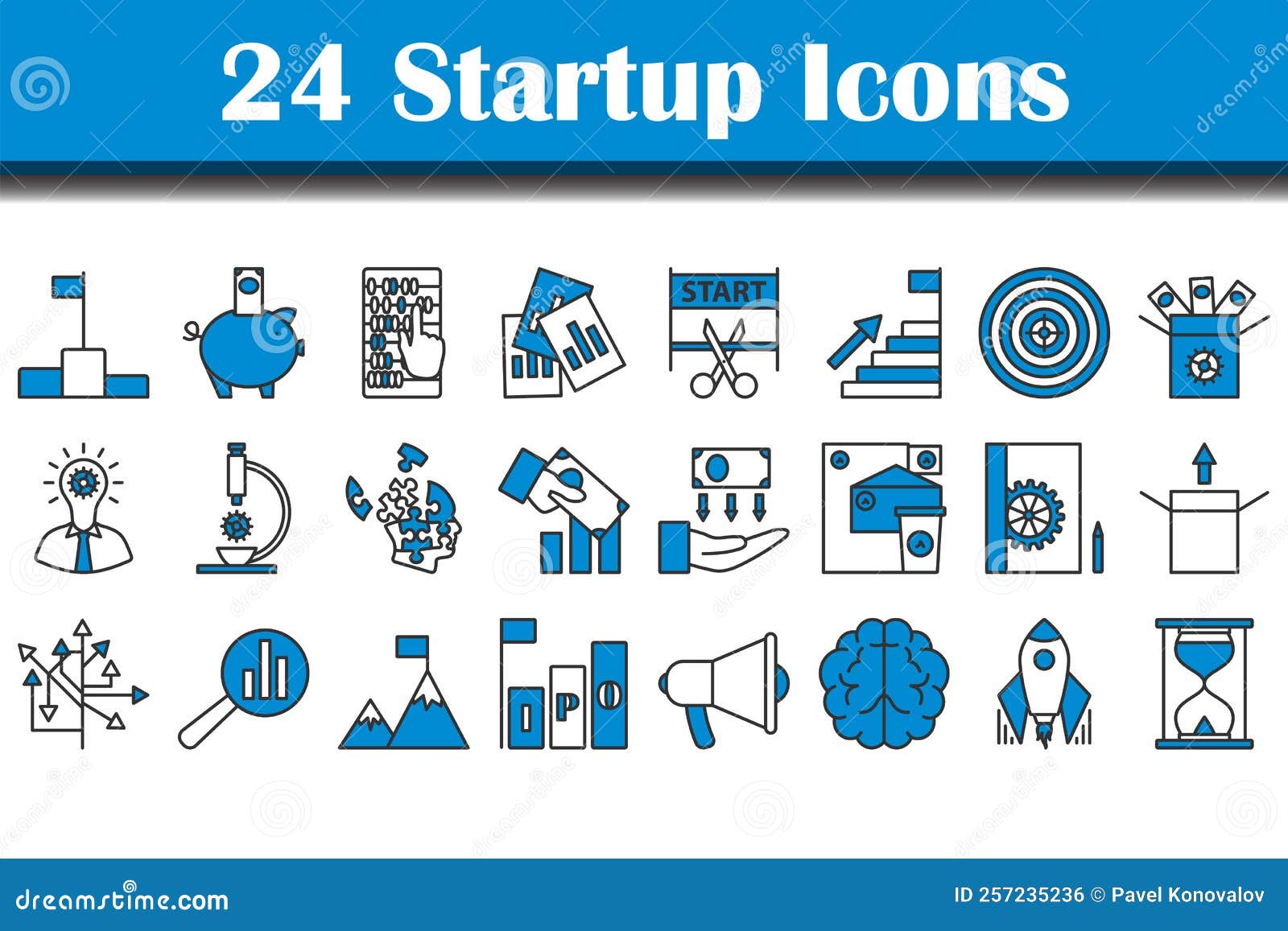 Startup Icon Set stock vector. Illustration of idea - 257235236