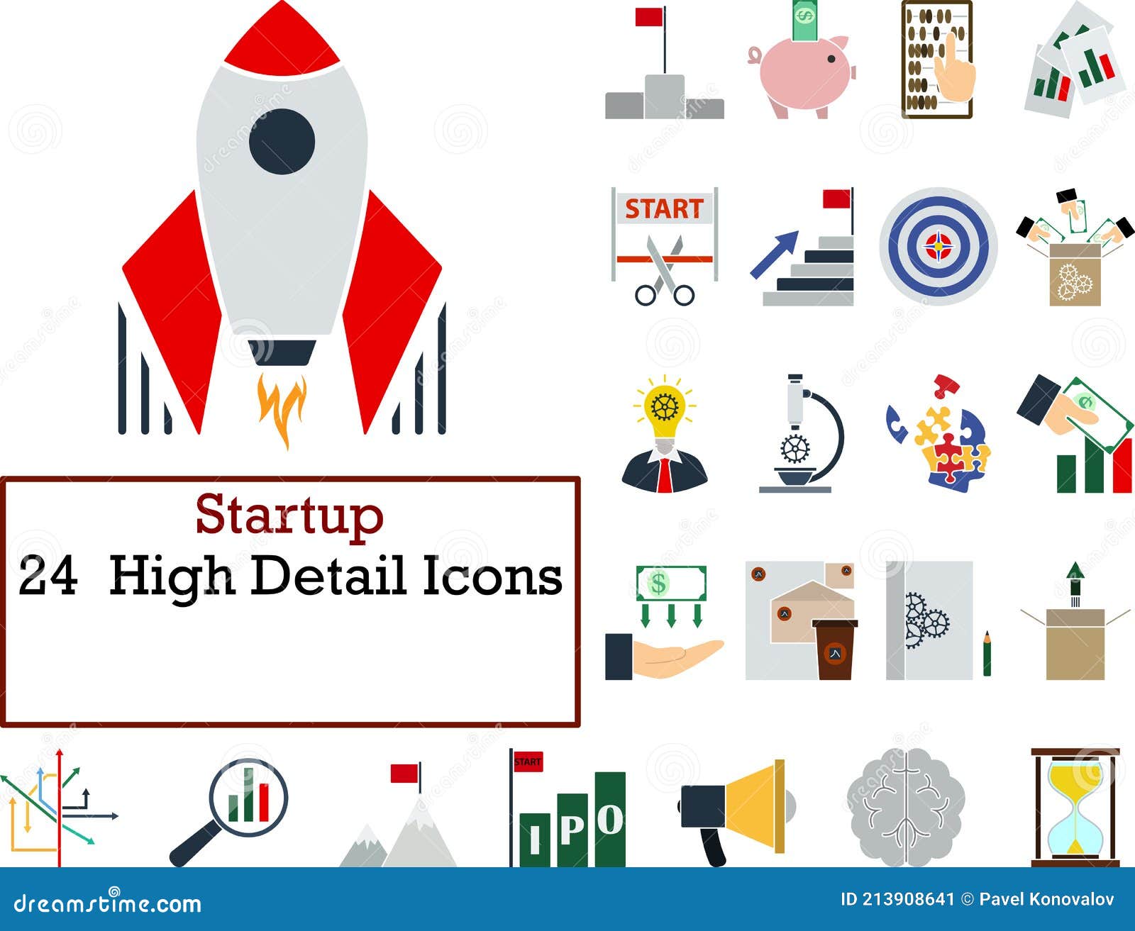 Startup Icon Set stock vector. Illustration of time - 213908641