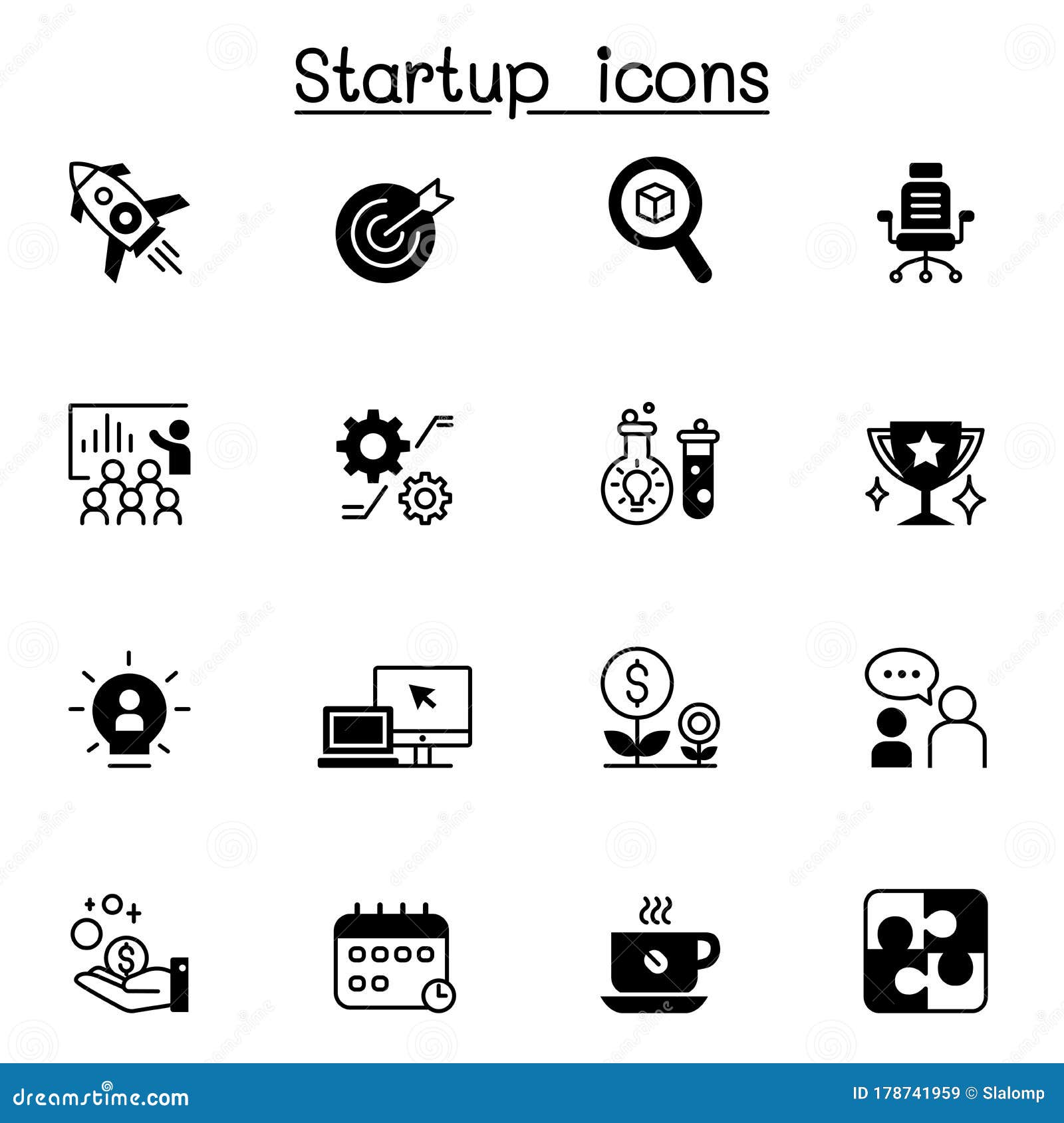 Startup Icon Set Vector Illustration Graphic Design Stock Vector ...