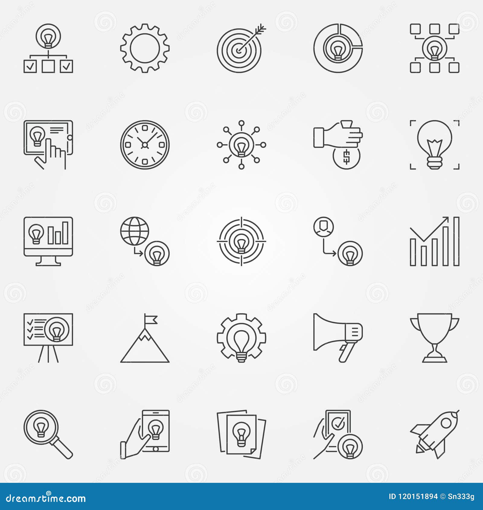 Startup Icons Set. Vector Start-up Business Outline Symbols Stock ...