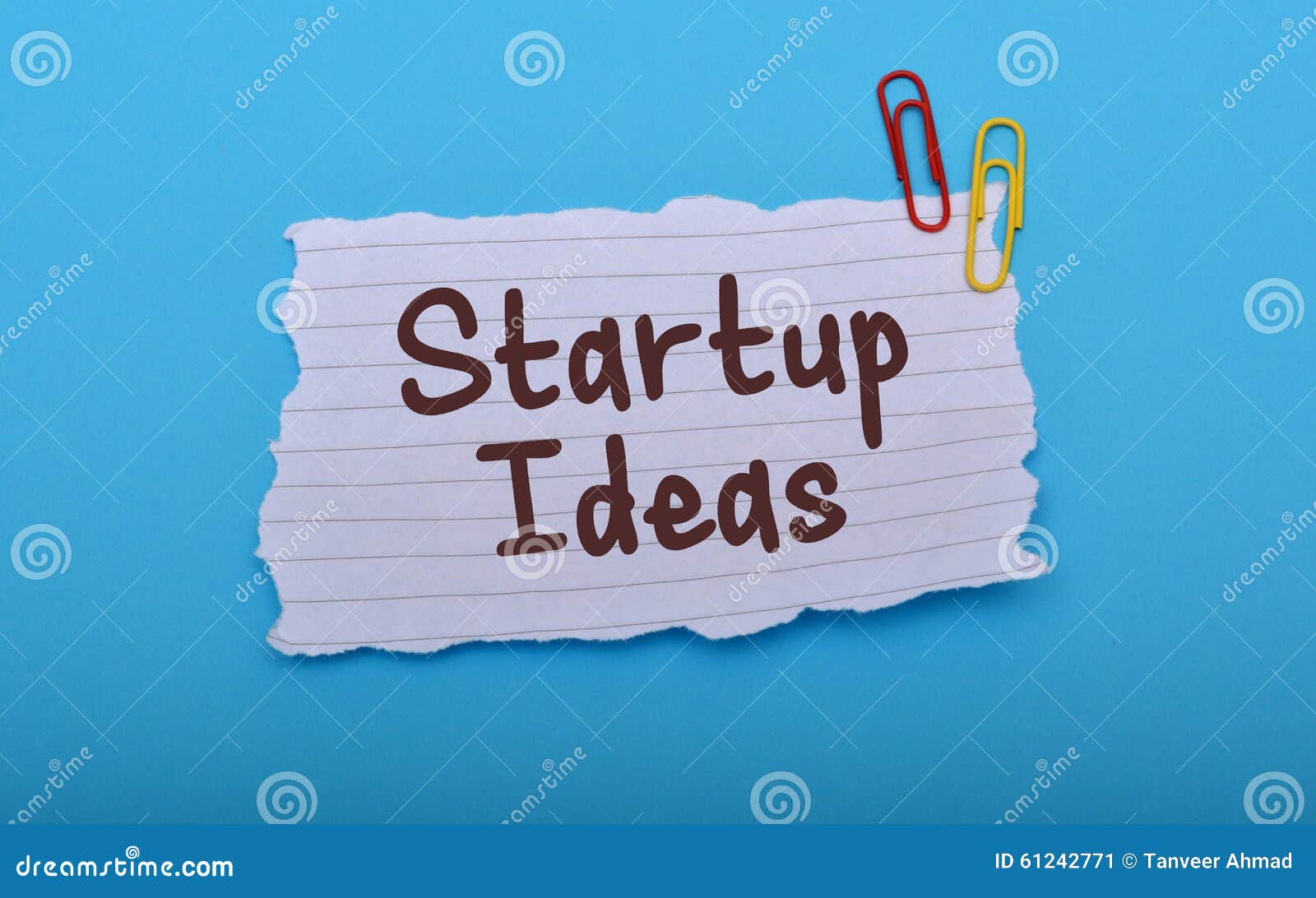 Startup Idea Written on Paper with Blue Background Stock Image - Image ...