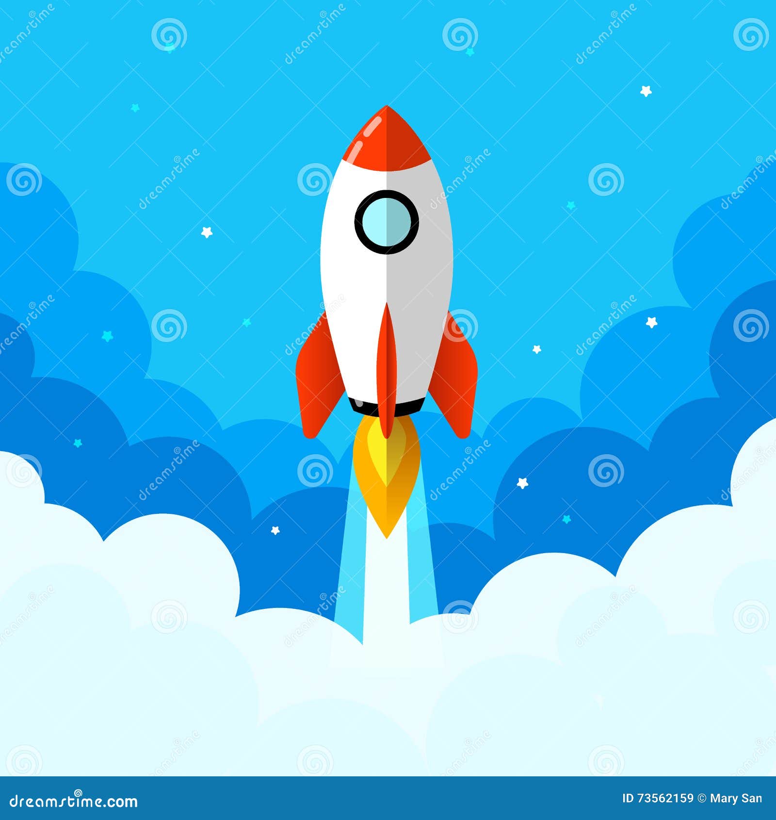 Illustration Of Rocket Launching Symbol Of Vision Strategy Royalty-Free ...