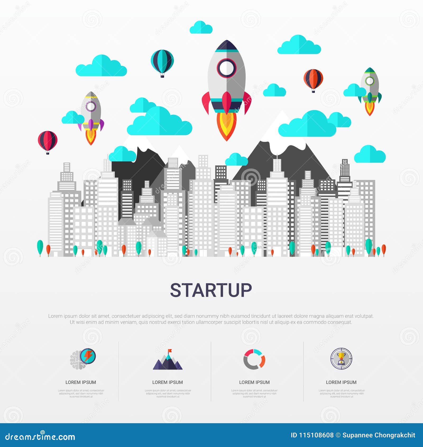 Startup Infographic Flat Design. Vector Illustration Stock Illustration ...