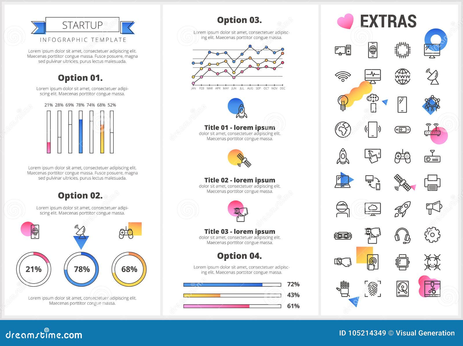 Startup Infographic Template, Elements and Icons. Stock Vector ...