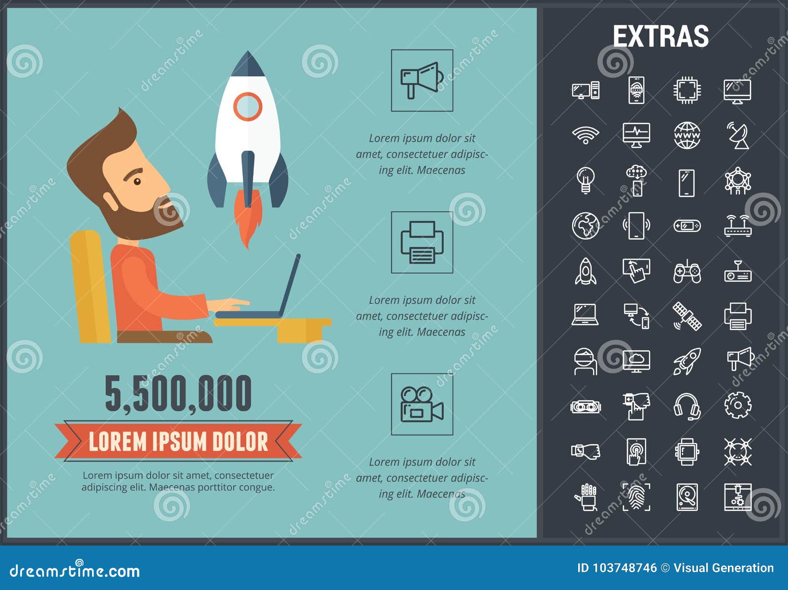 Startup Infographic Template, Elements and Icons. Stock Vector ...