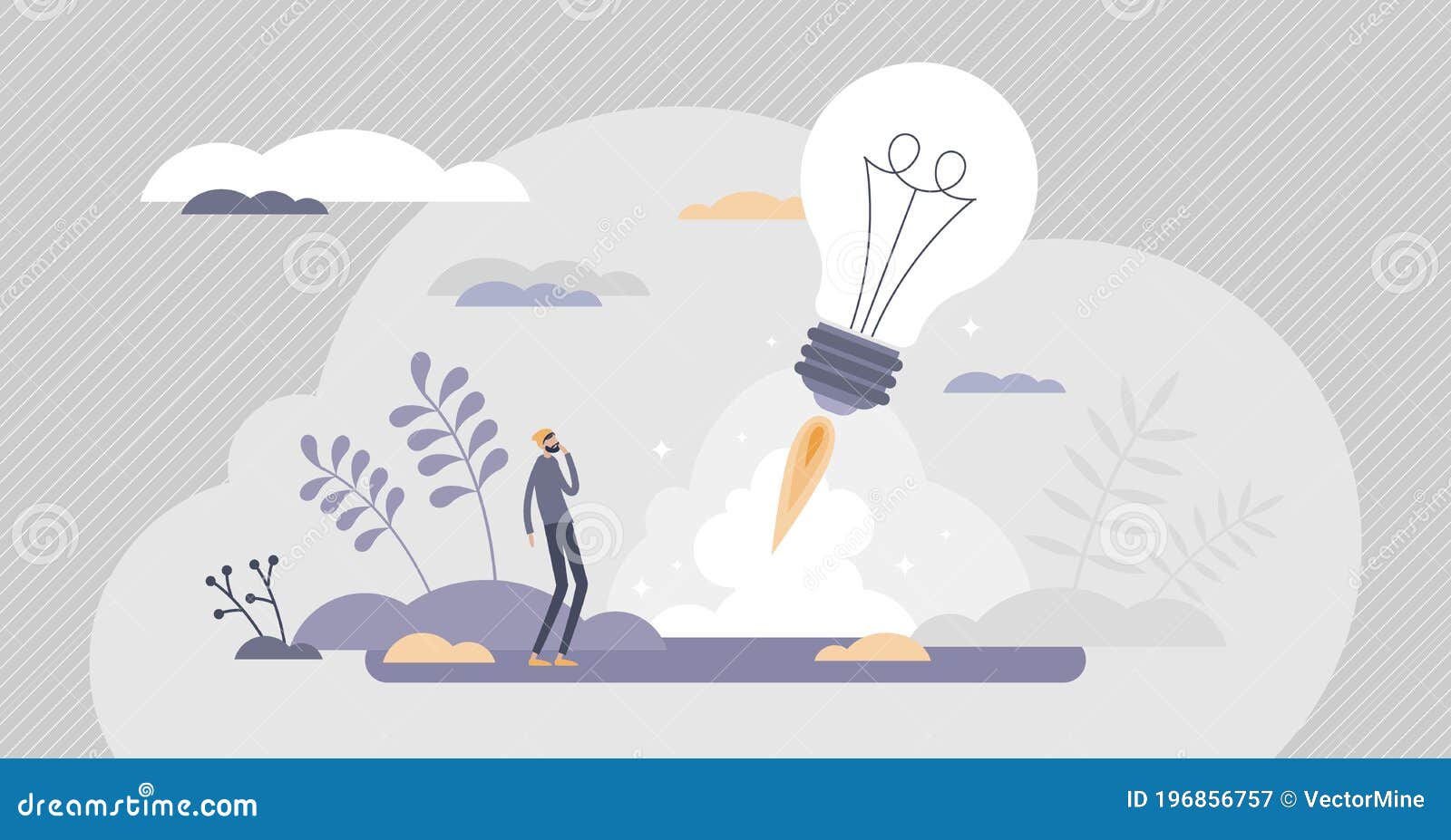 Startup Innovation Idea with Creative Project Launch Tiny Persons ...