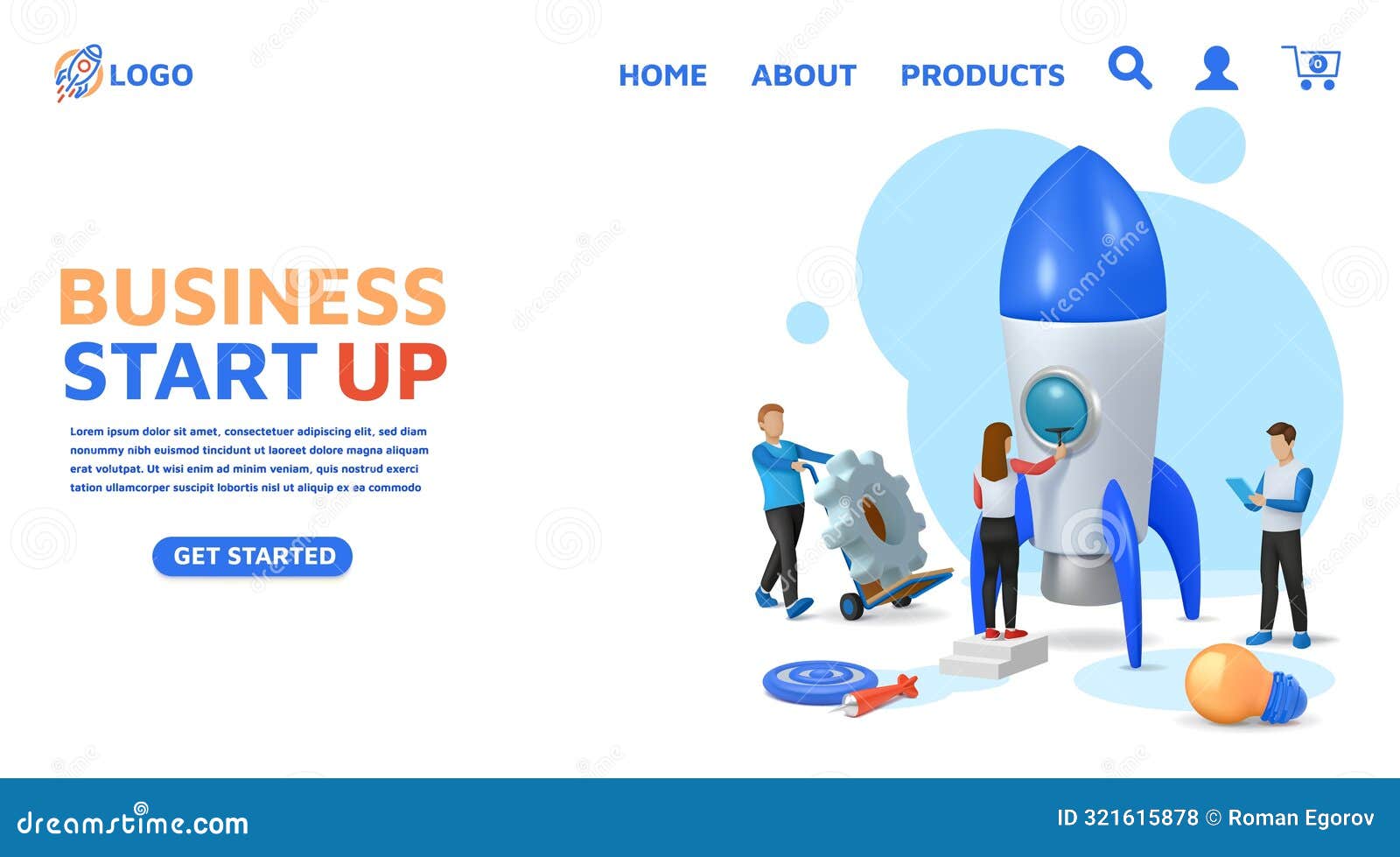 Startup Landing Webpage Or Corporate Design Covers Vector Illustration ...