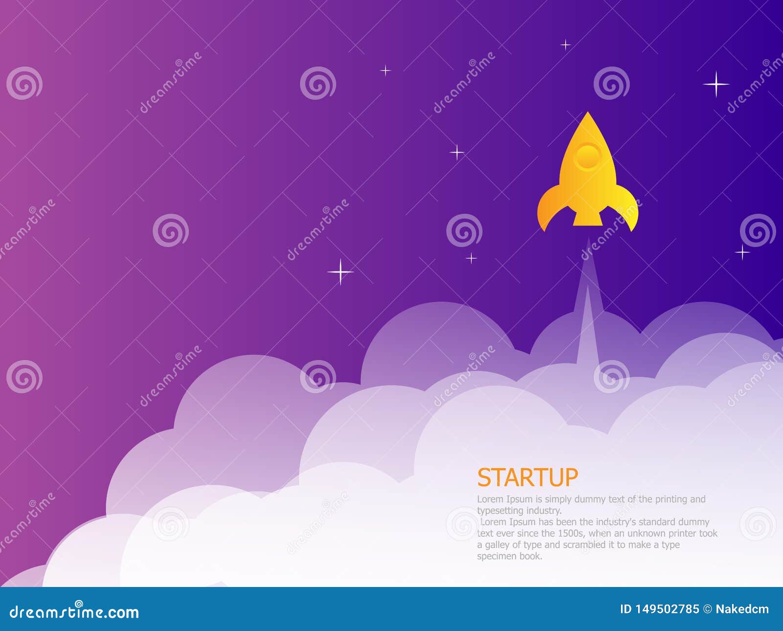 Startup Landing Page Rocket Launcher Stock Vector - Illustration of ...