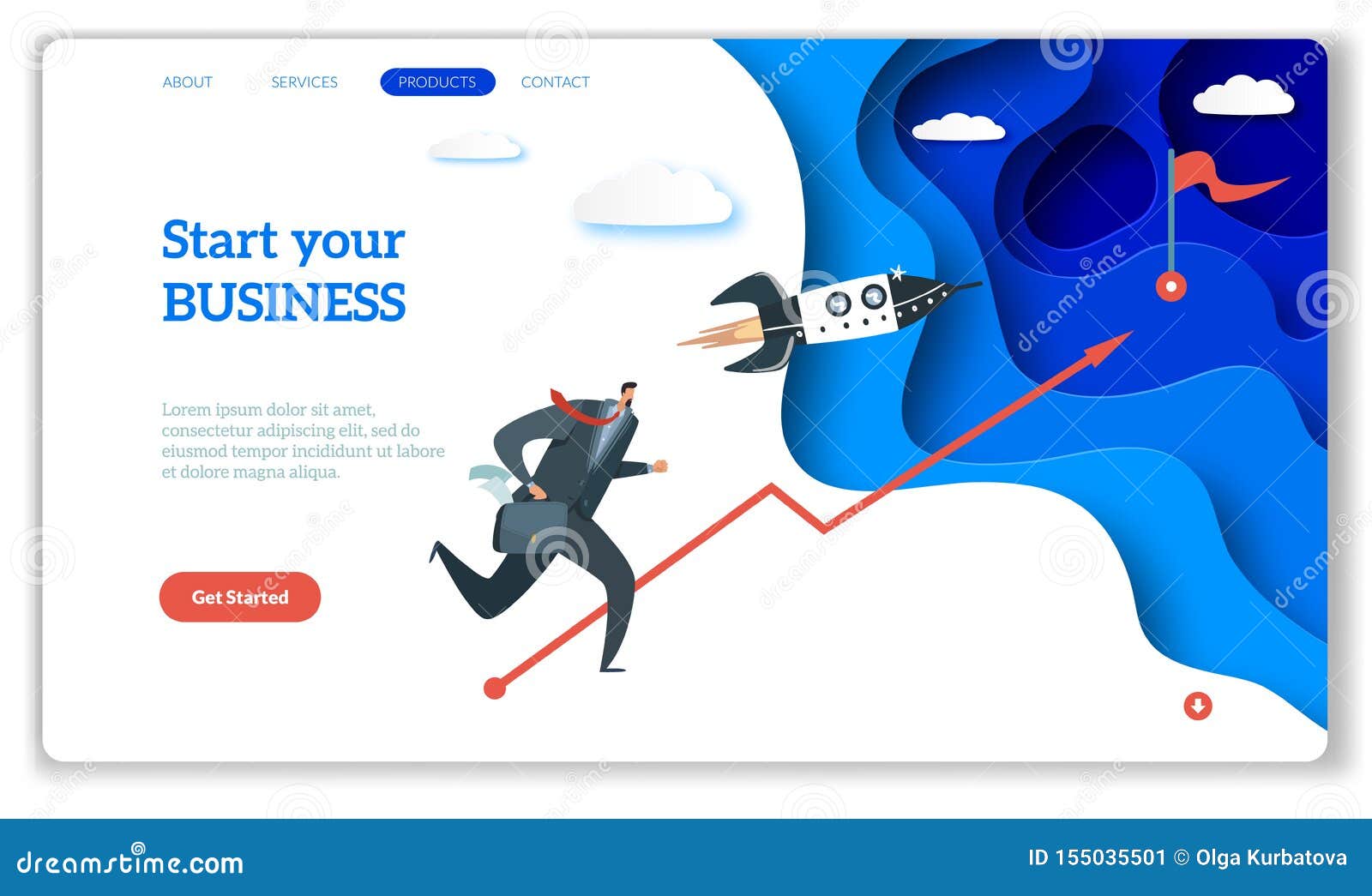 Startup Landing. Web Page or Website for Easy Start Up Strategy ...