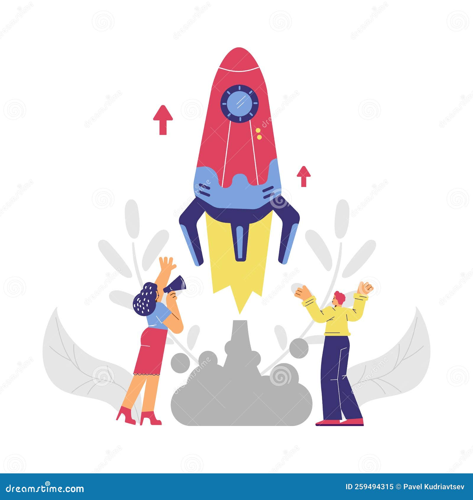 Startup Launch and Implementation of New Business Vector Illustration ...