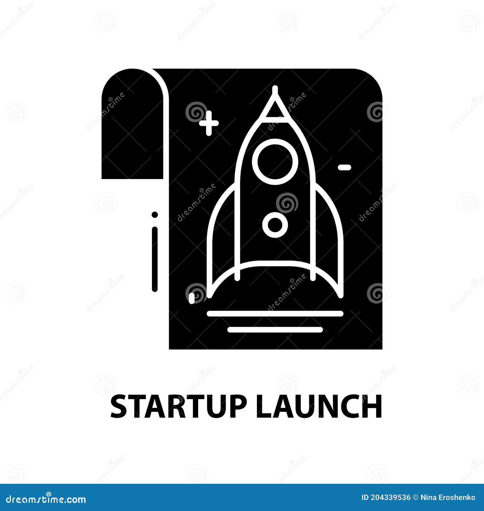 Startup Launch Sign Icon, Black Vector Sign with Editable Strokes ...