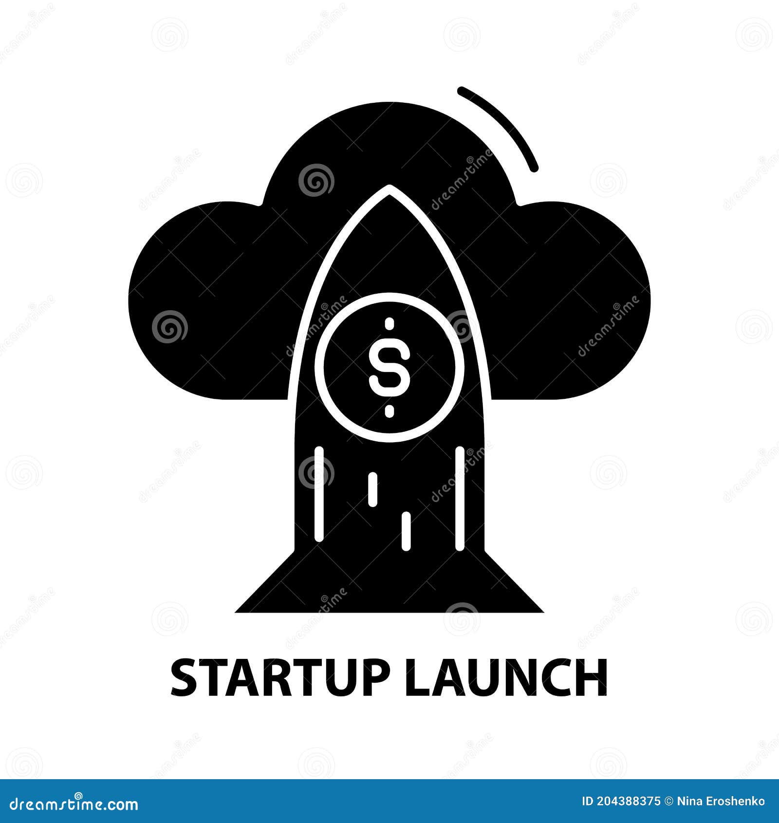 Startup Launch Symbol Icon, Black Vector Sign with Editable Strokes ...