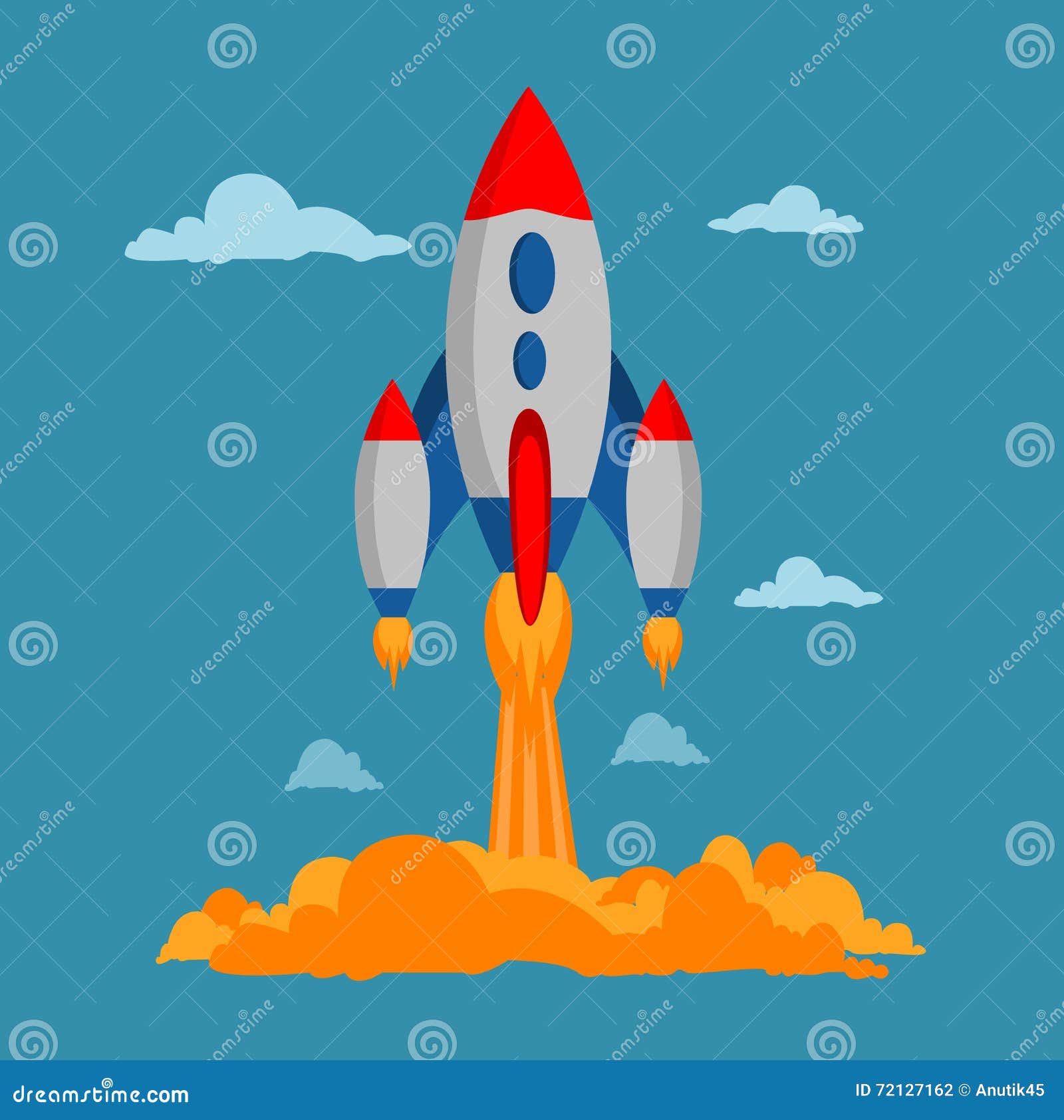 Startup, Launching New Business Concept, Flat Design, Vector ...