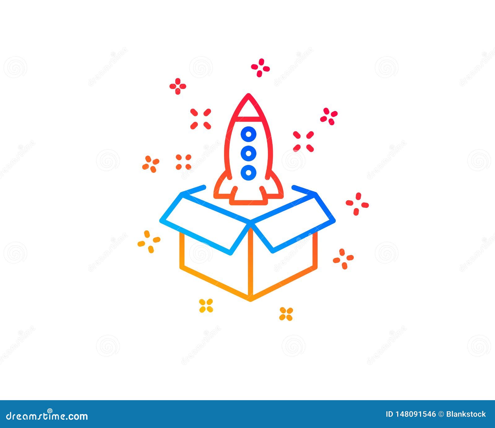 Startup Line Icon. Launch Project Sign. Vector Stock Vector ...