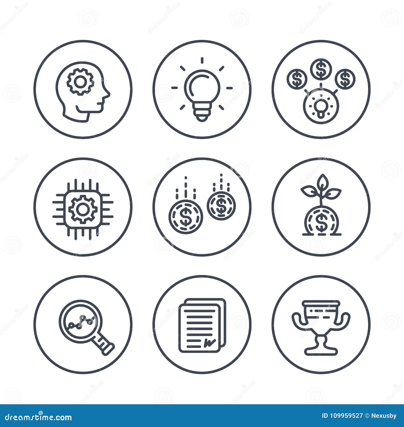 Startup Line Icons, Idea, Capital, Funding Stock Vector - Illustration ...