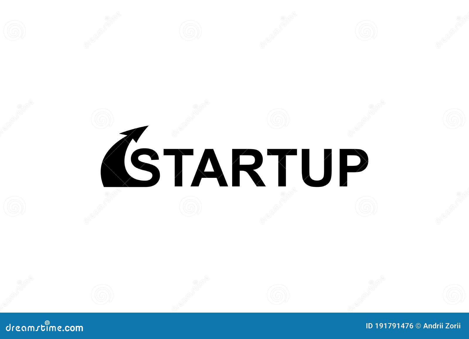 Startup Logo. Startup Text with Up Arrow. Starting of Production Stock ...