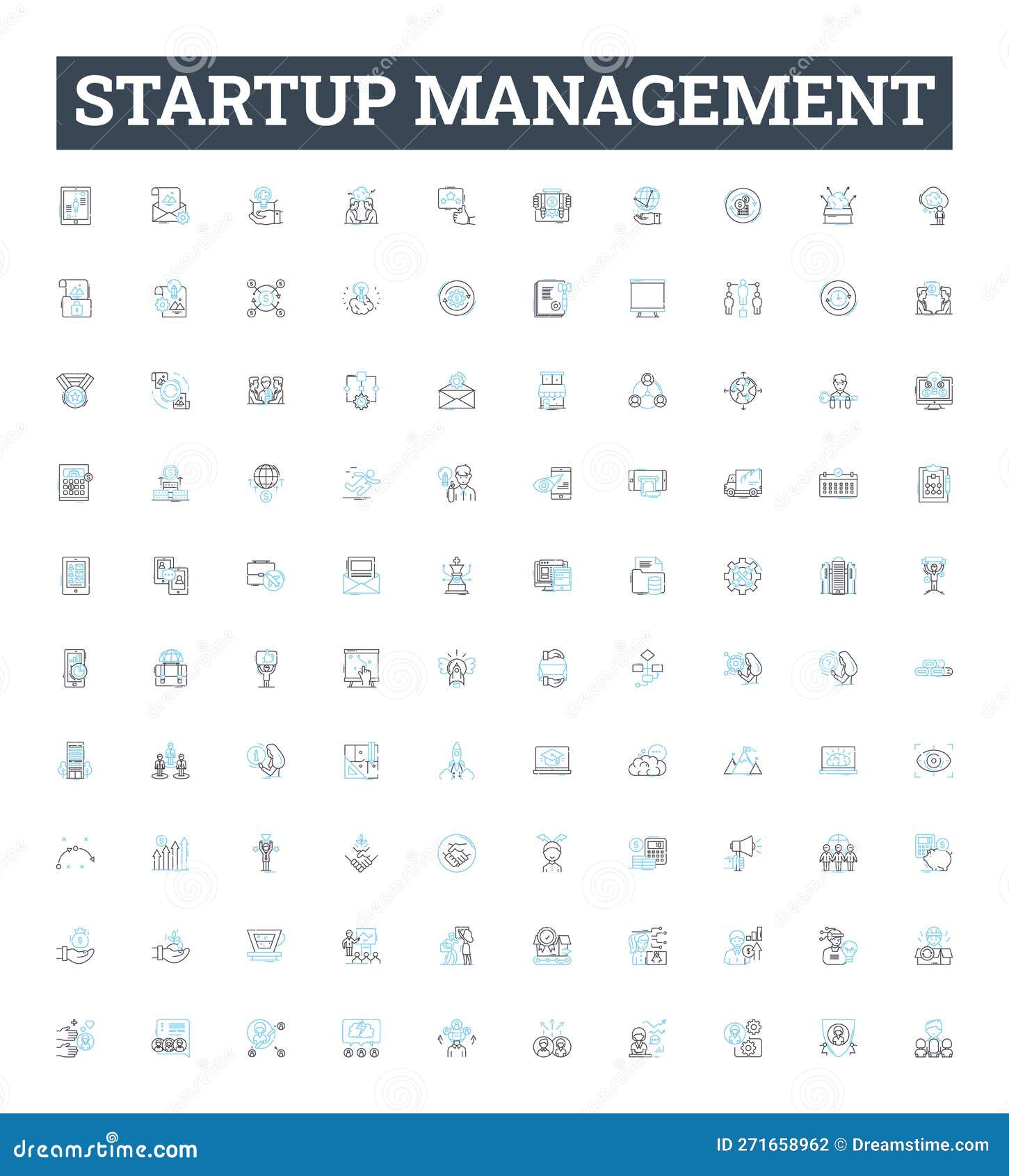 Startup Management Vector Line Icons Set. Incubation, Capitalization ...