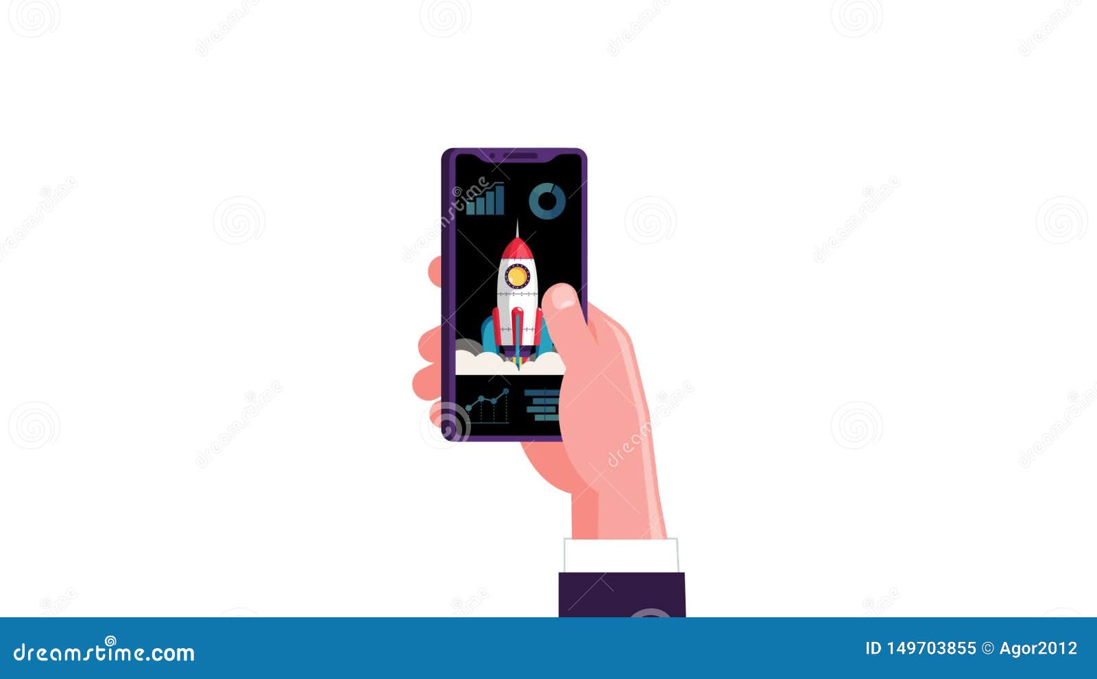 Startup in a mobile phone stock video. Video of mobile - 149703855