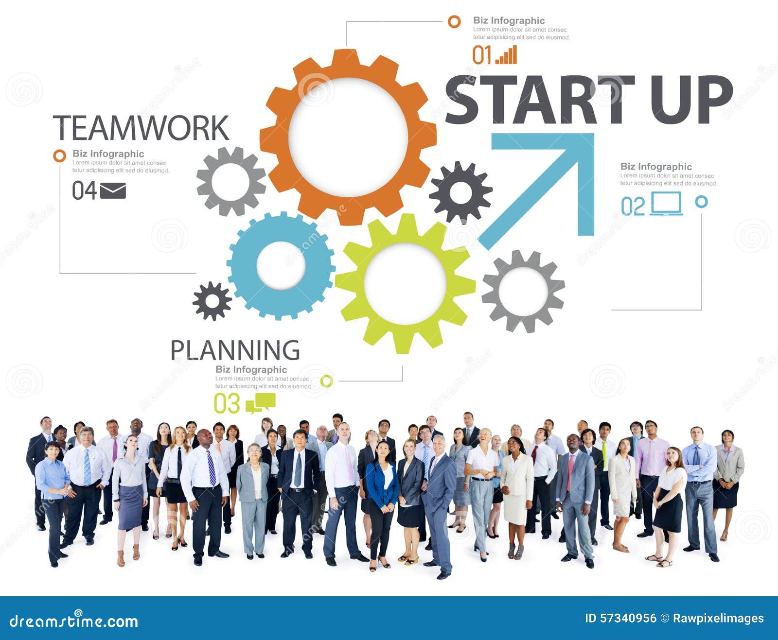 Startup New Business Plan Strategy Teamwork Concept Stock Illustration ...