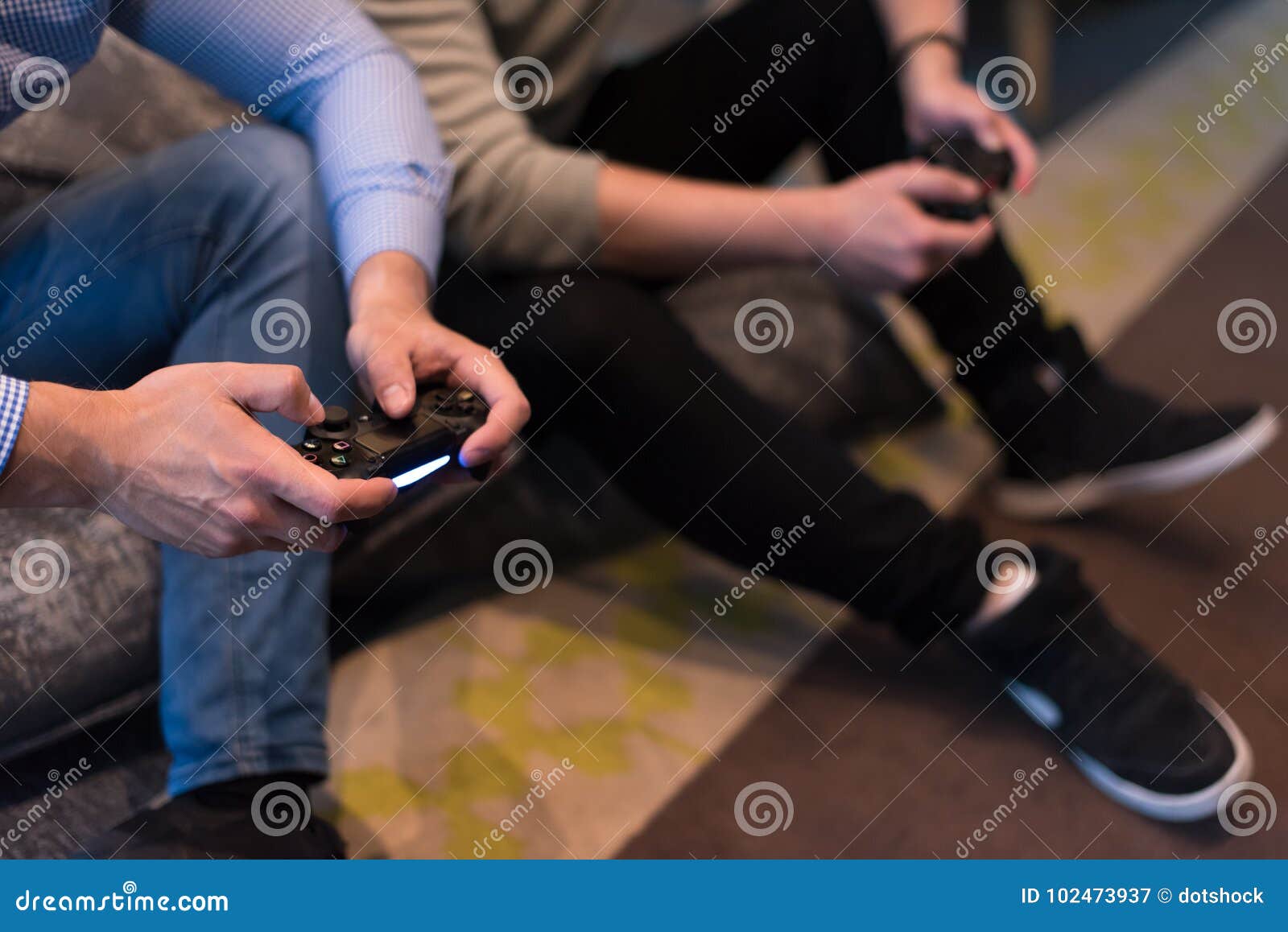 Startup Office Workers Playing Computer Games Stock Image - Image of ...
