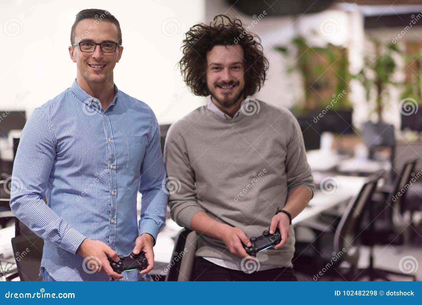 Startup Office Workers Playing Computer Games Stock Photo - Image of ...