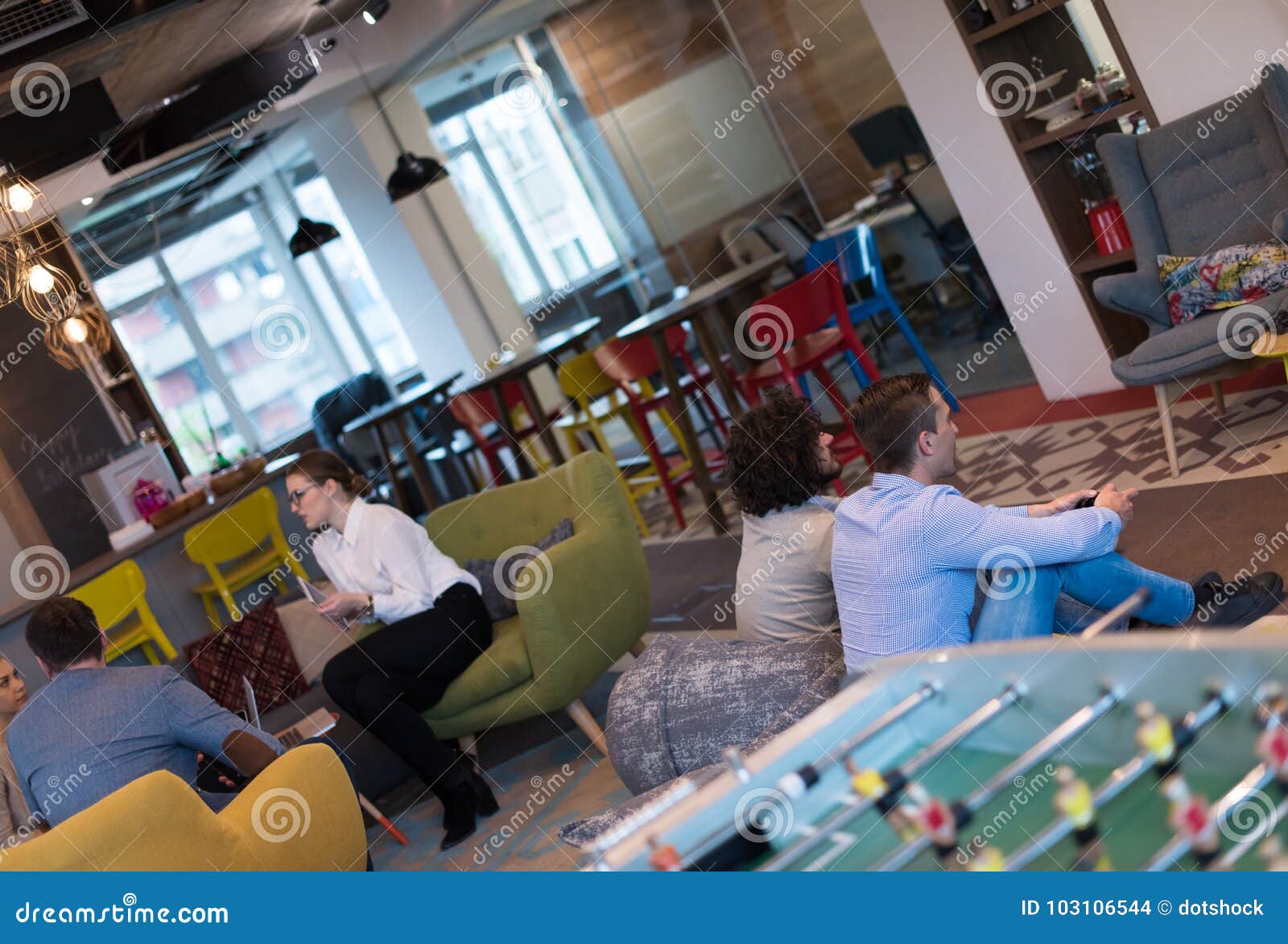 Startup Office Workers Playing Computer Games Stock Photo - Image of ...