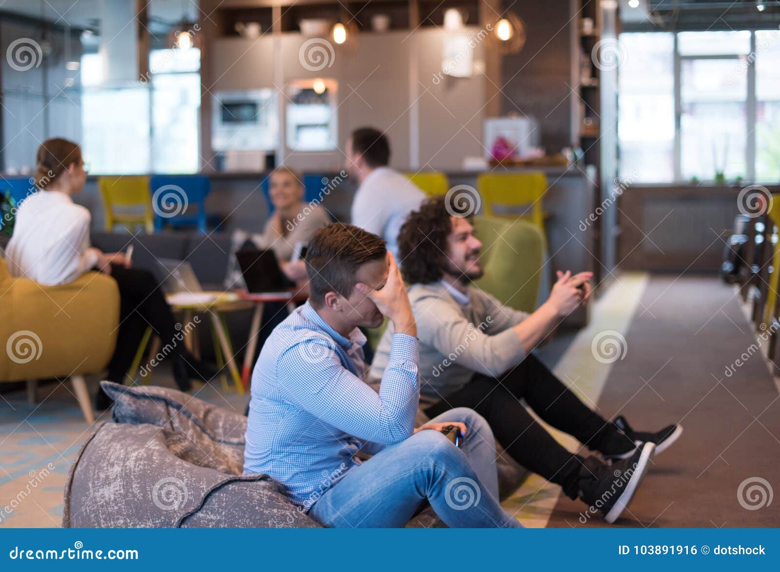 Startup Office Workers Playing Computer Games Stock Photo - Image of ...
