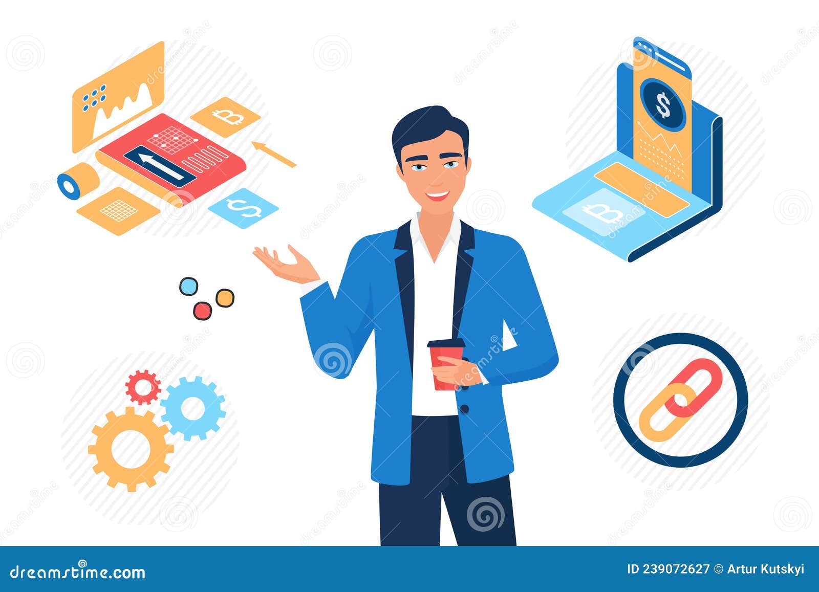 Startup Operational Management Activity Growing Process Stock Vector ...
