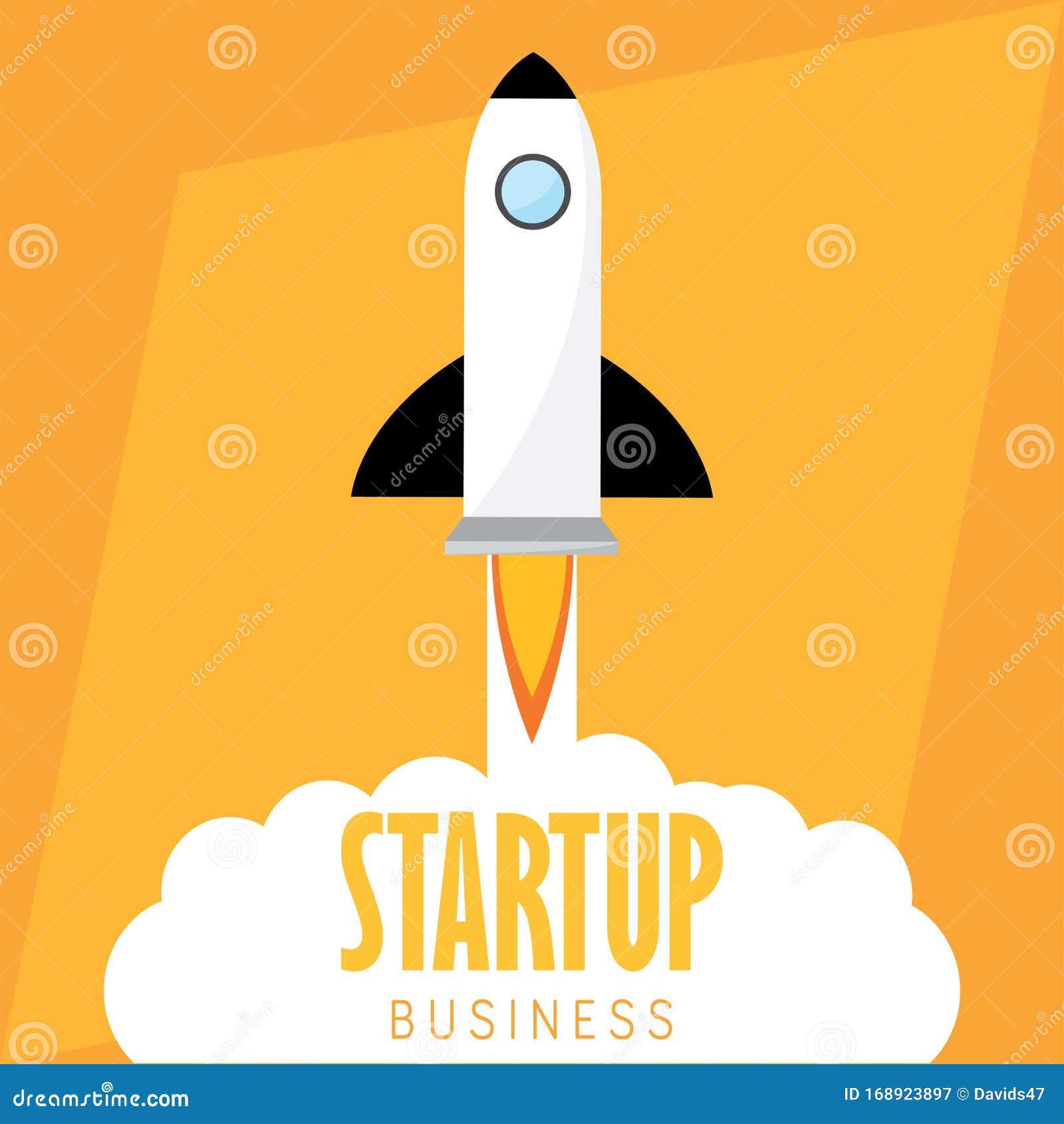Startup Poster with a Rocket Stock Vector - Illustration of idea, business: 168923897