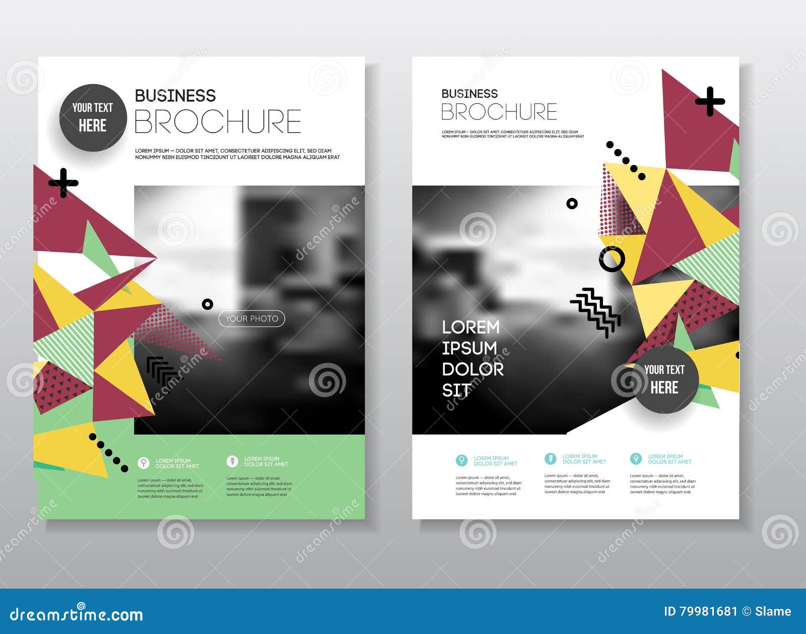 Startup Presentation Layout or Business Flyer. Annual Report Vector ...