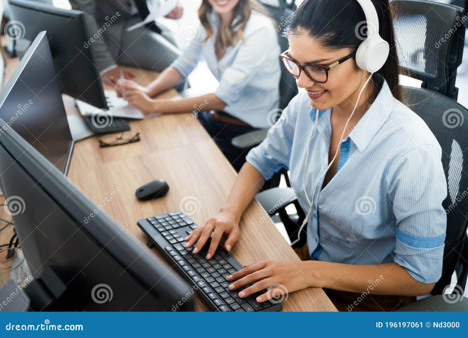 Startup Programmer People Group Working Everyday Job at Modern Office ...