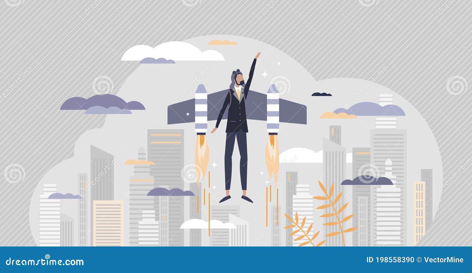 Startup Project Launch with Entrepreneur Innovative Idea Tiny Person ...