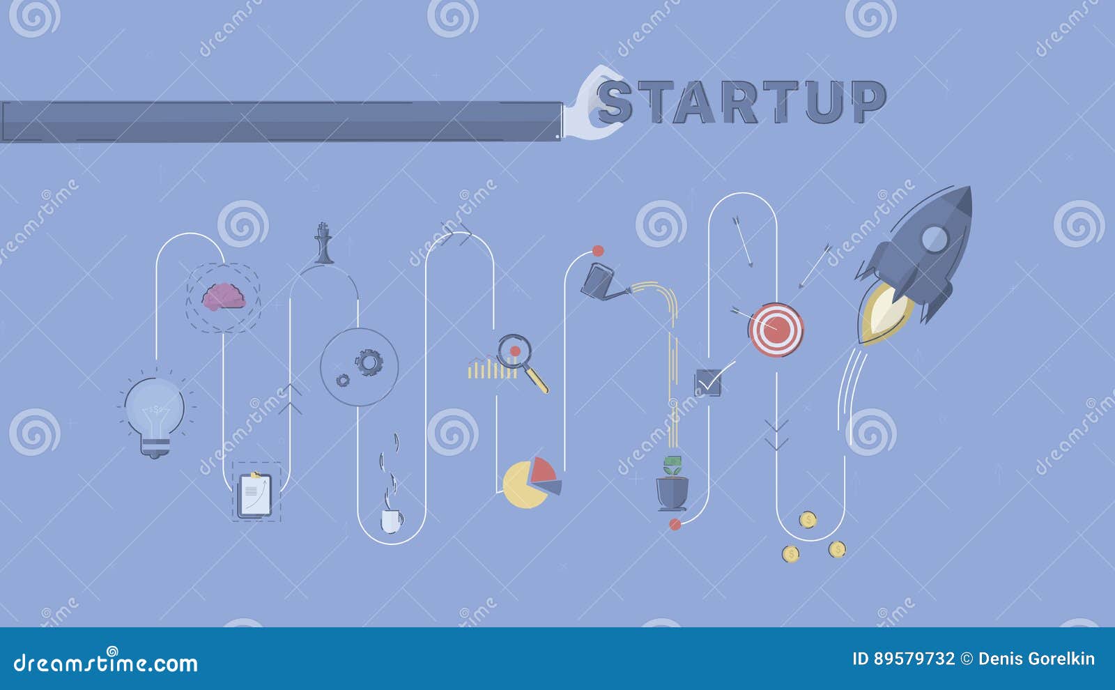 Startup project process. stock vector. Illustration of plan - 89579732