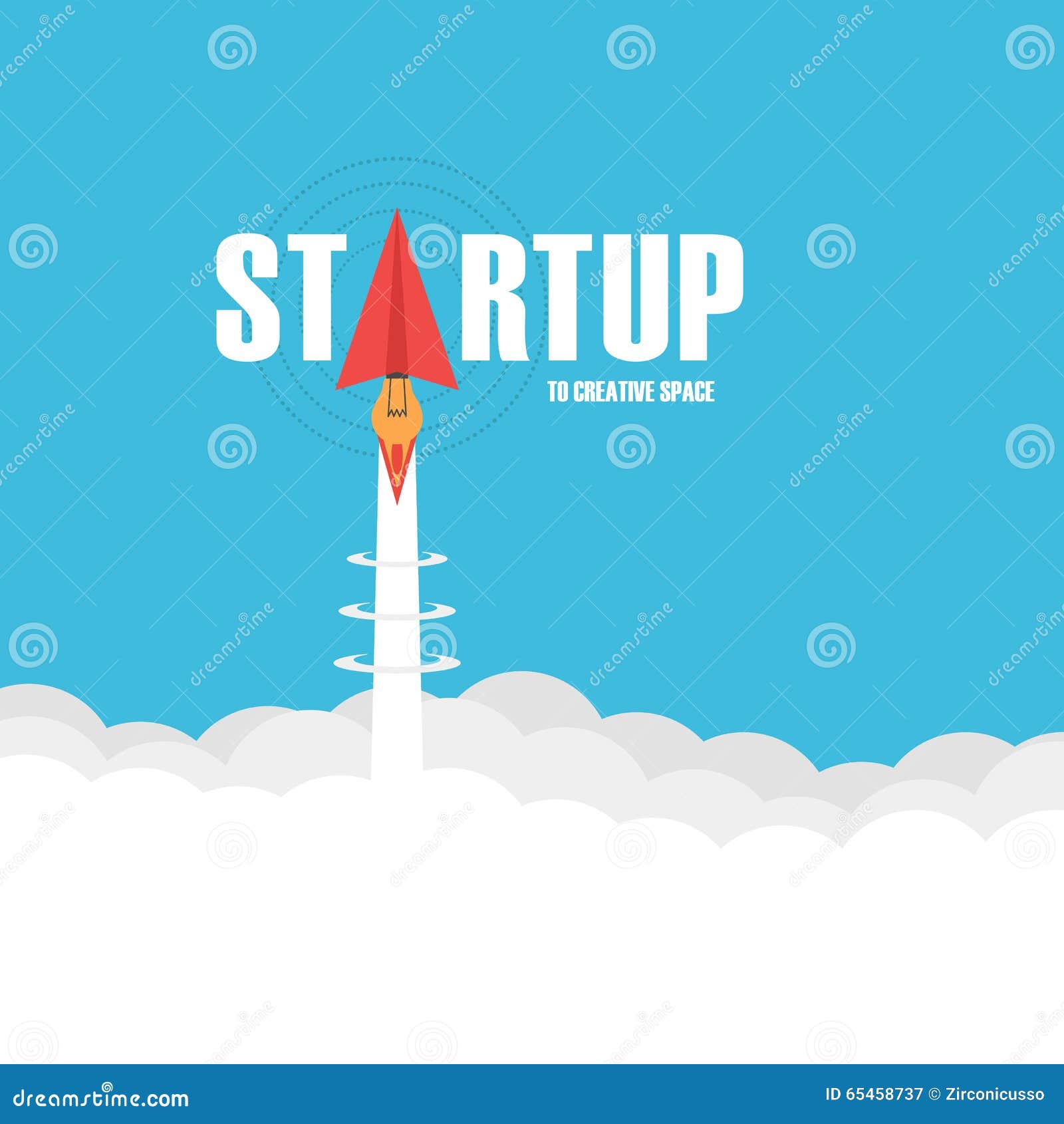 Startup rocket stock vector. Illustration of concept - 65458737